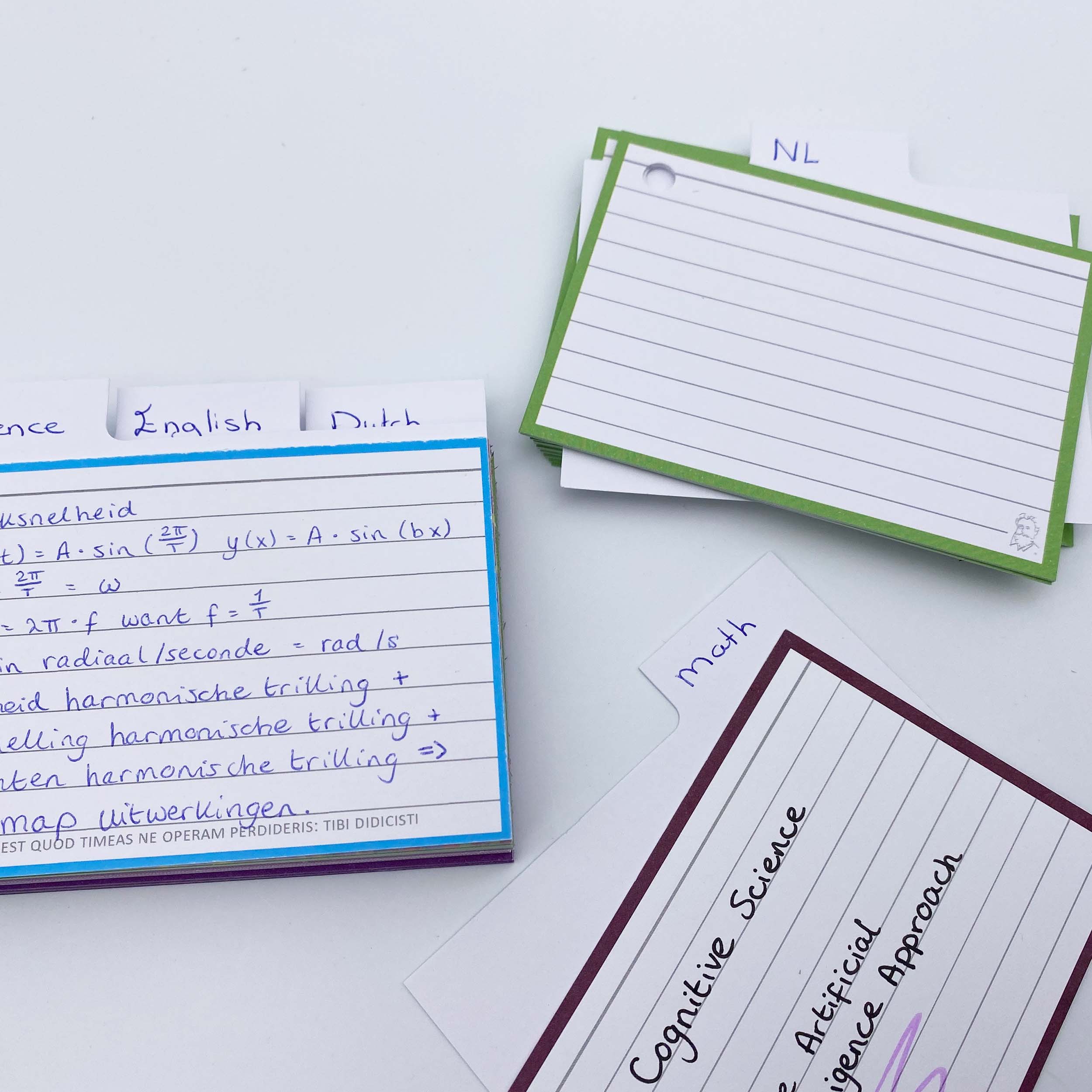 Flashcards Tabs A7 Formaat - Set van 12