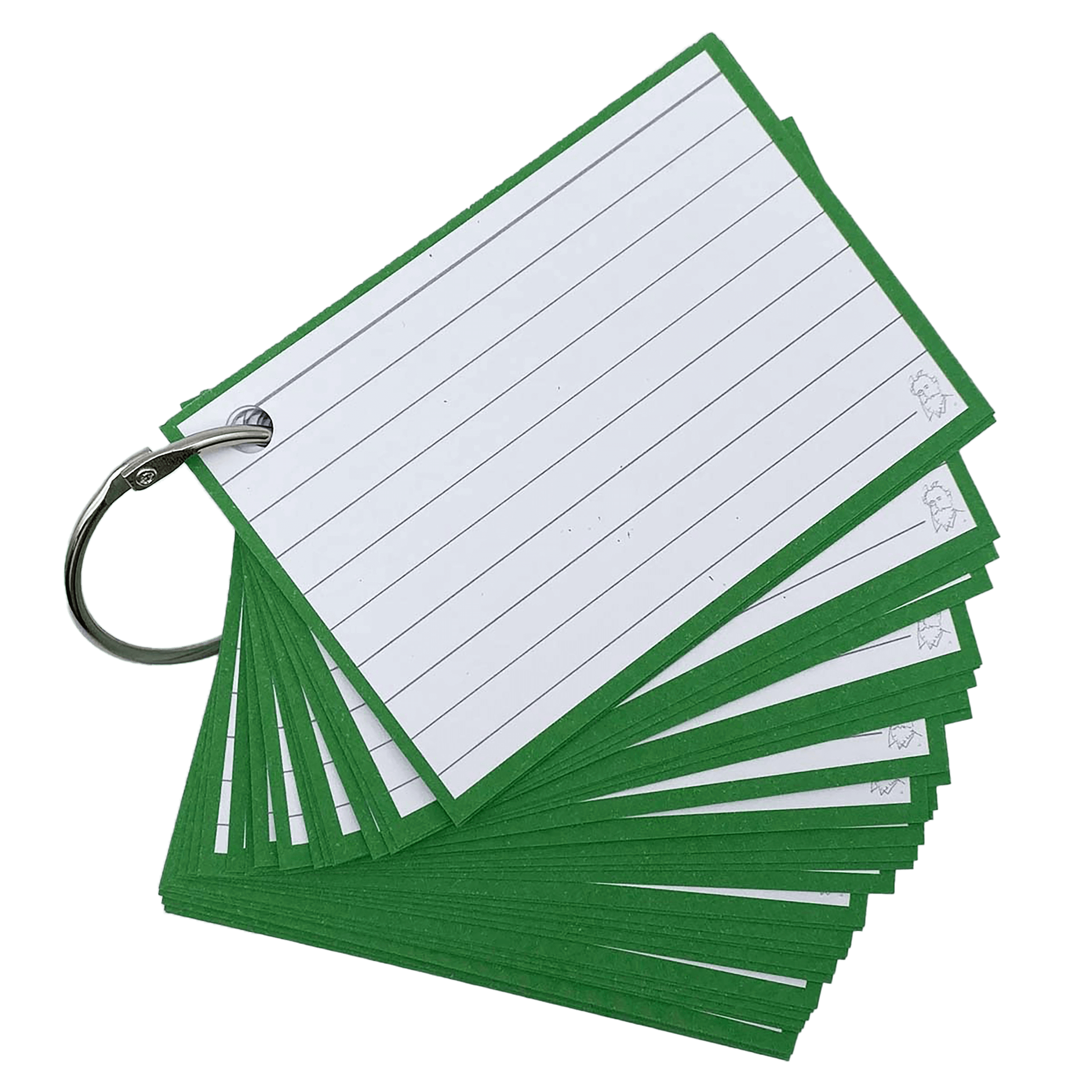 Leitner Flashcards A7 Gelinieerd Donker Groen - Confetti Campus