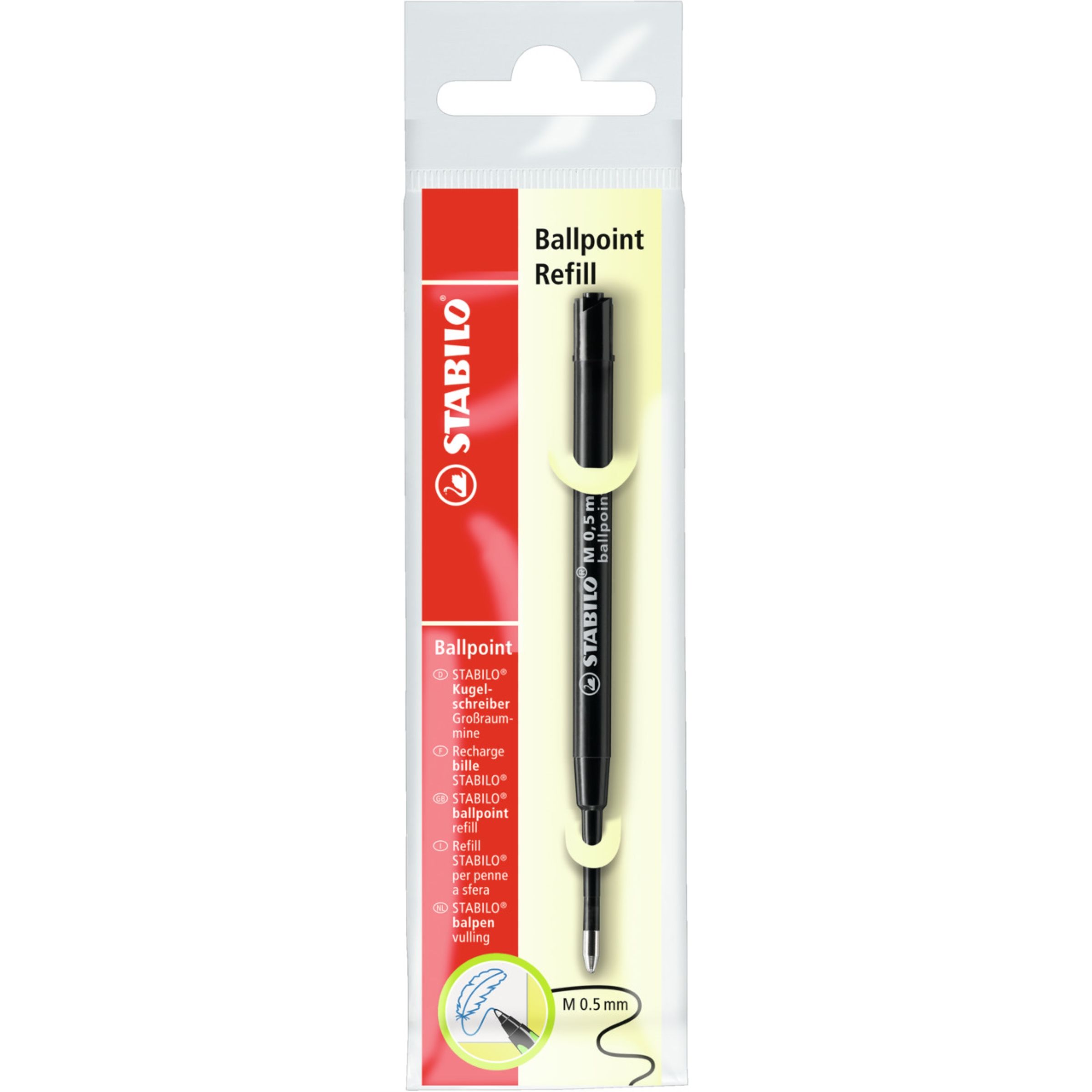 STABILO Ballpoint Refill - Balpennavulling zwart - Confetti Campus