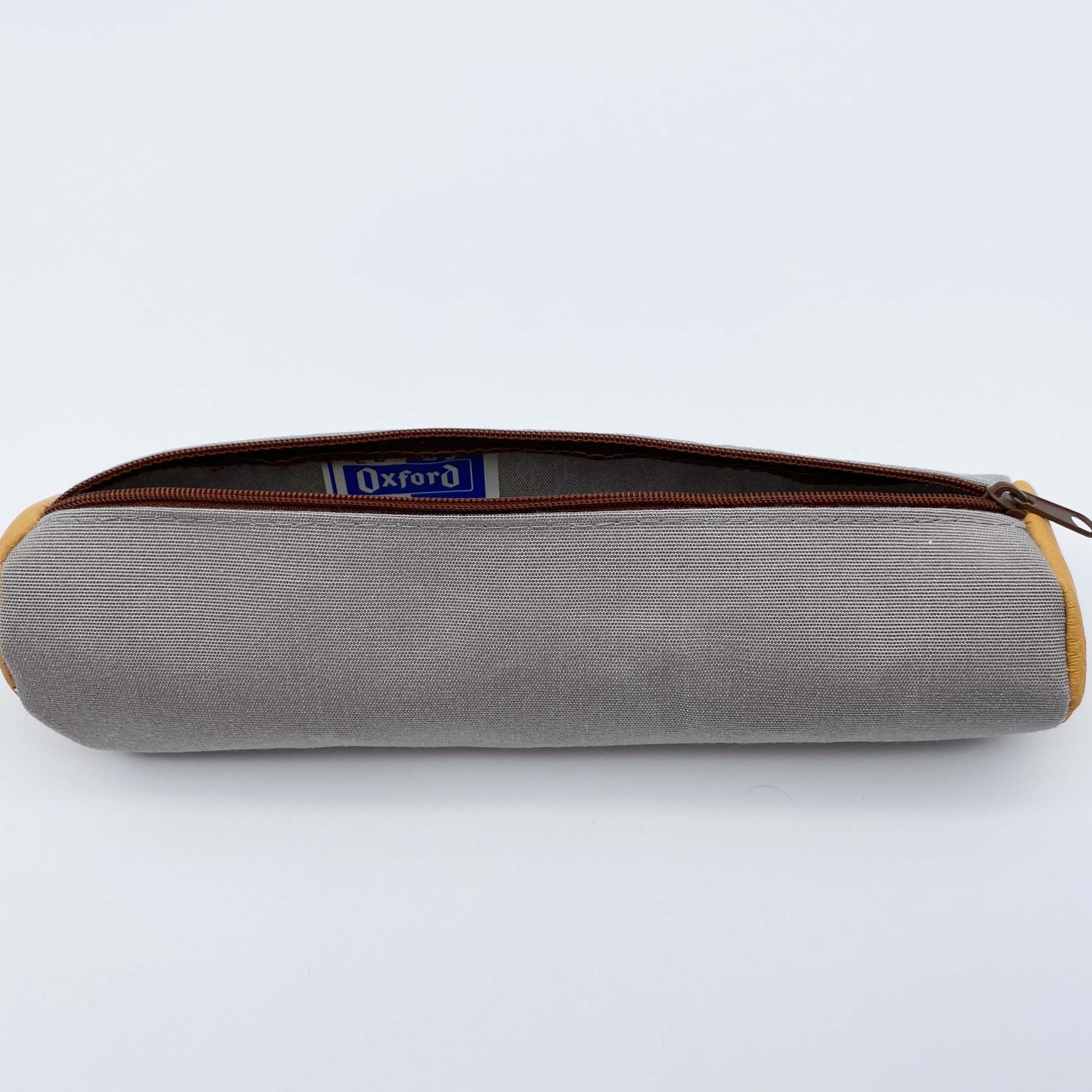 Oxford Etui canvas & leer rond grijs - Confetti Campus