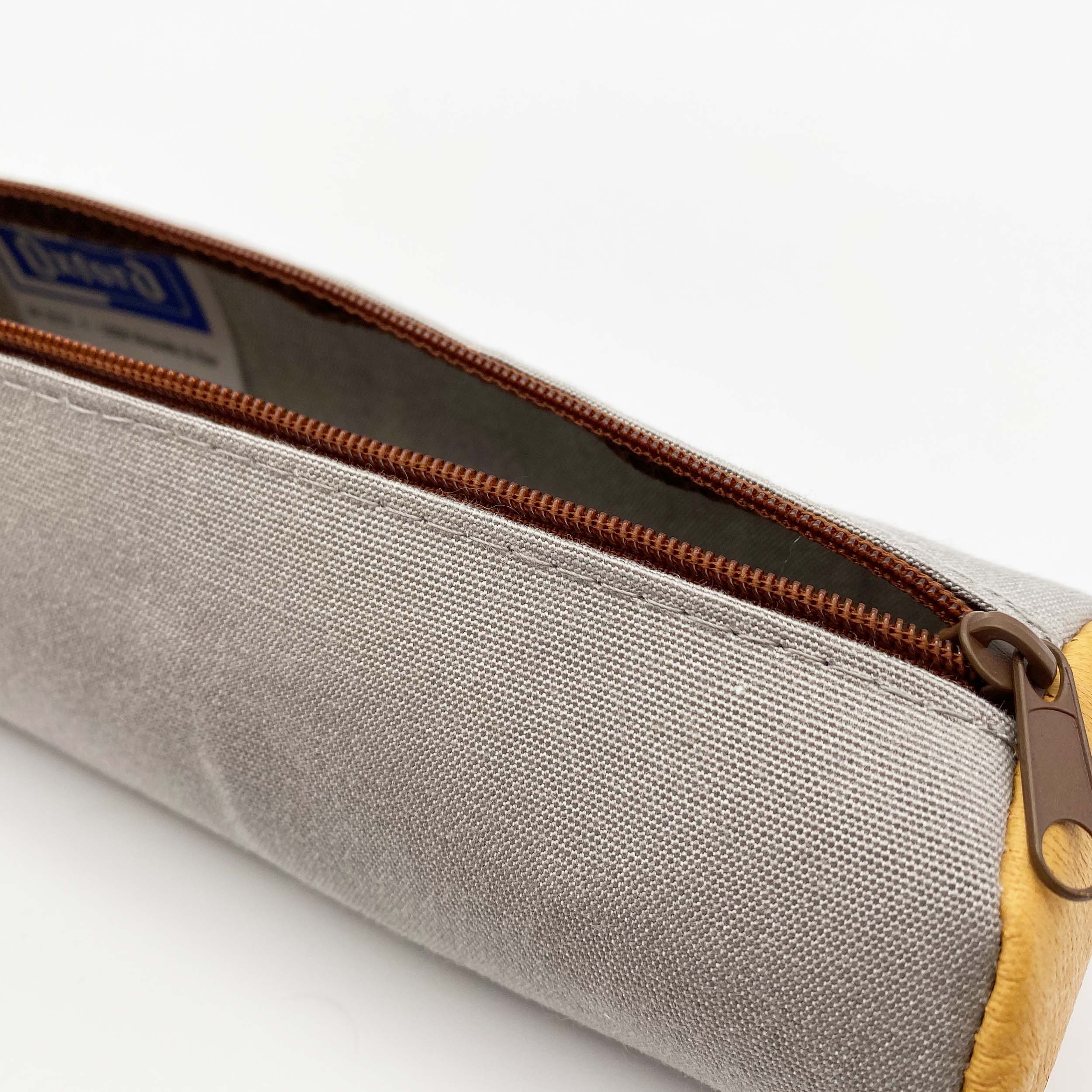 Oxford Etui canvas & leer rond grijs - Confetti Campus