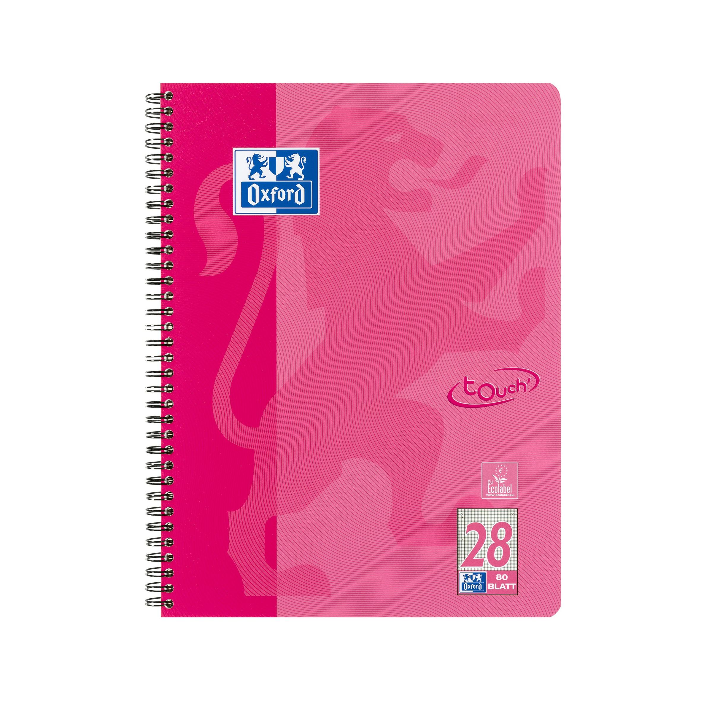 OXFORD Spiraalblok A4 Touch' geruit 5x5mm - roze - Confetti Campus