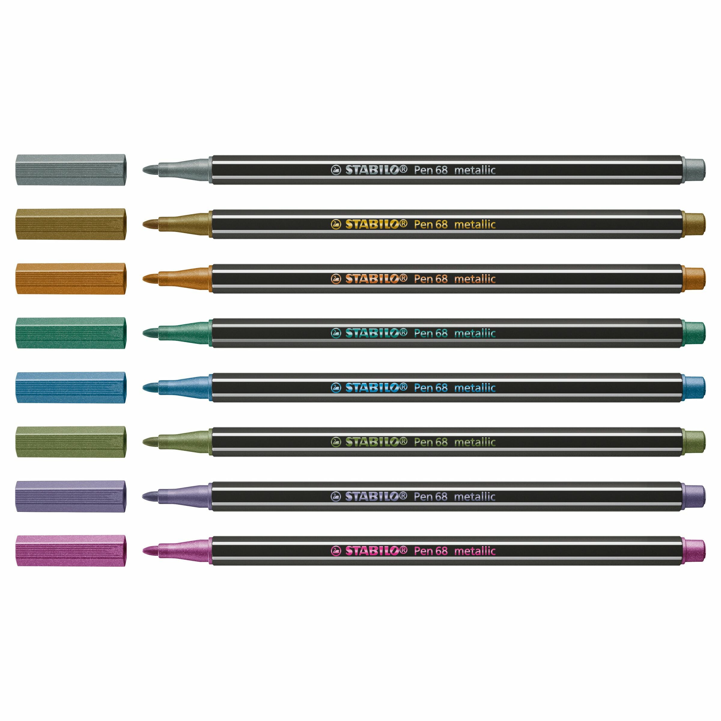 STABILO Pen 68 Metallic Premium viltstift 8 stuks Etui - Confetti Campus