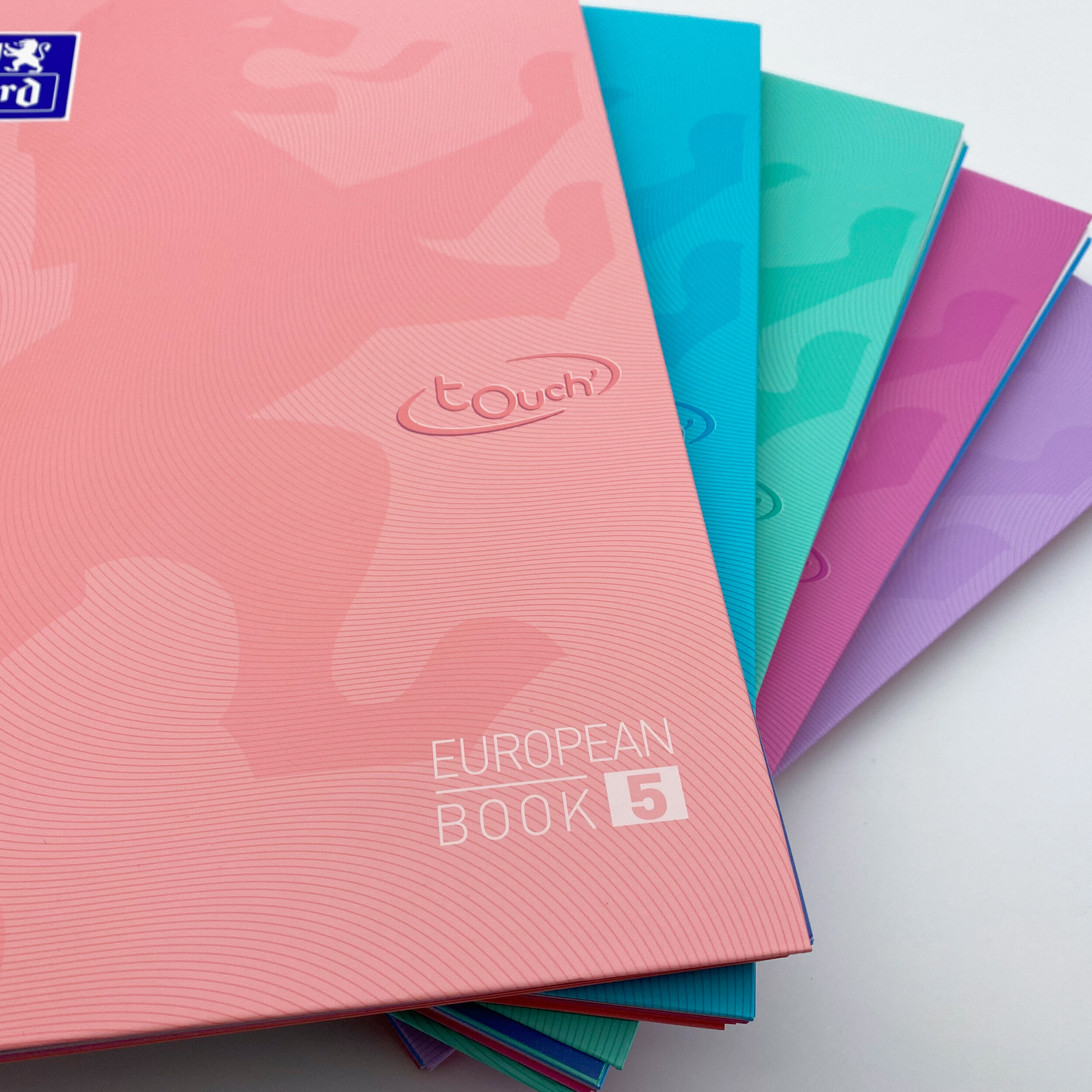 Oxford A4+ European Book 5 Hardcover Touch Geruit Pastel Blauw ...