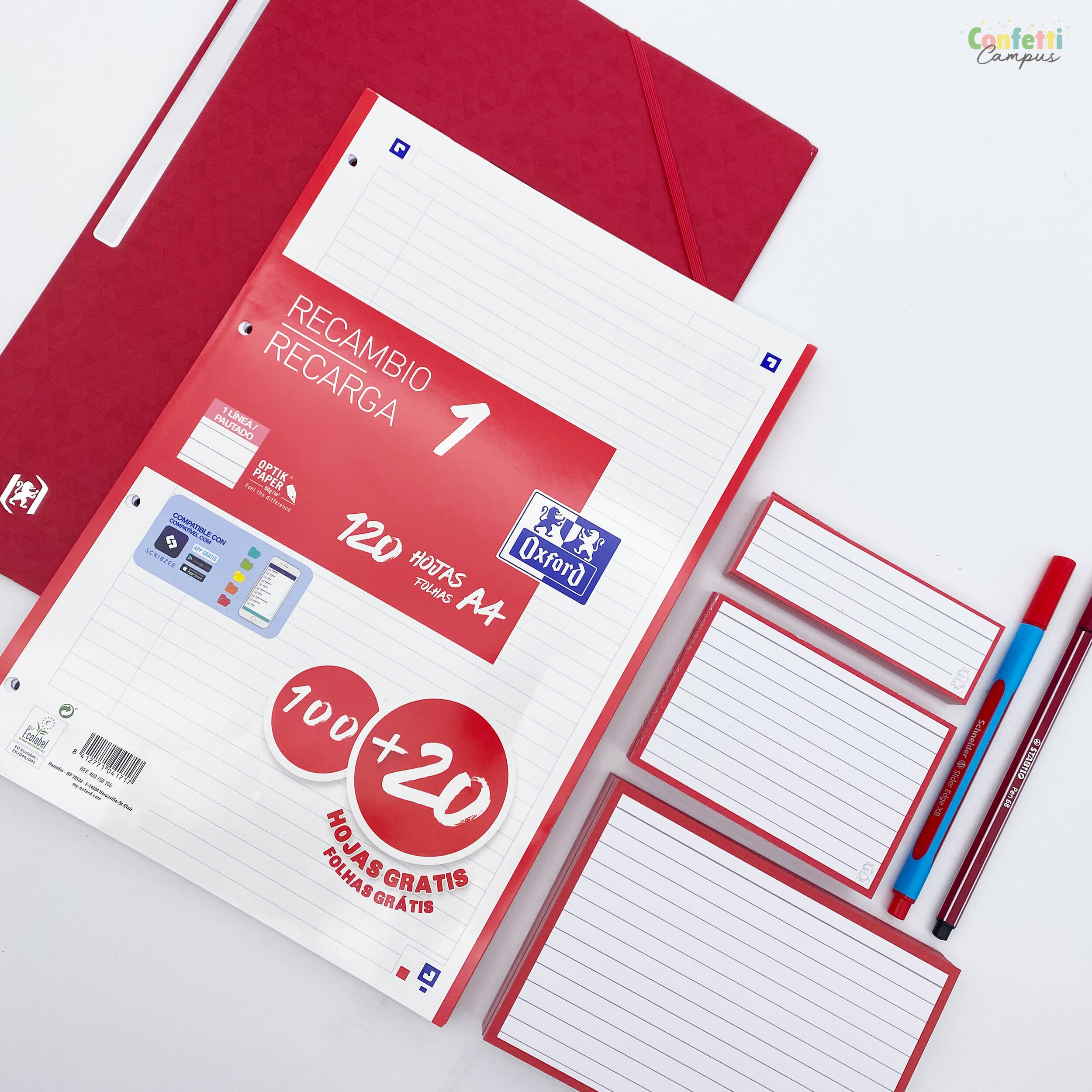 Pretty Notes & Flashcards Rood - Compleet pakket 10% sale