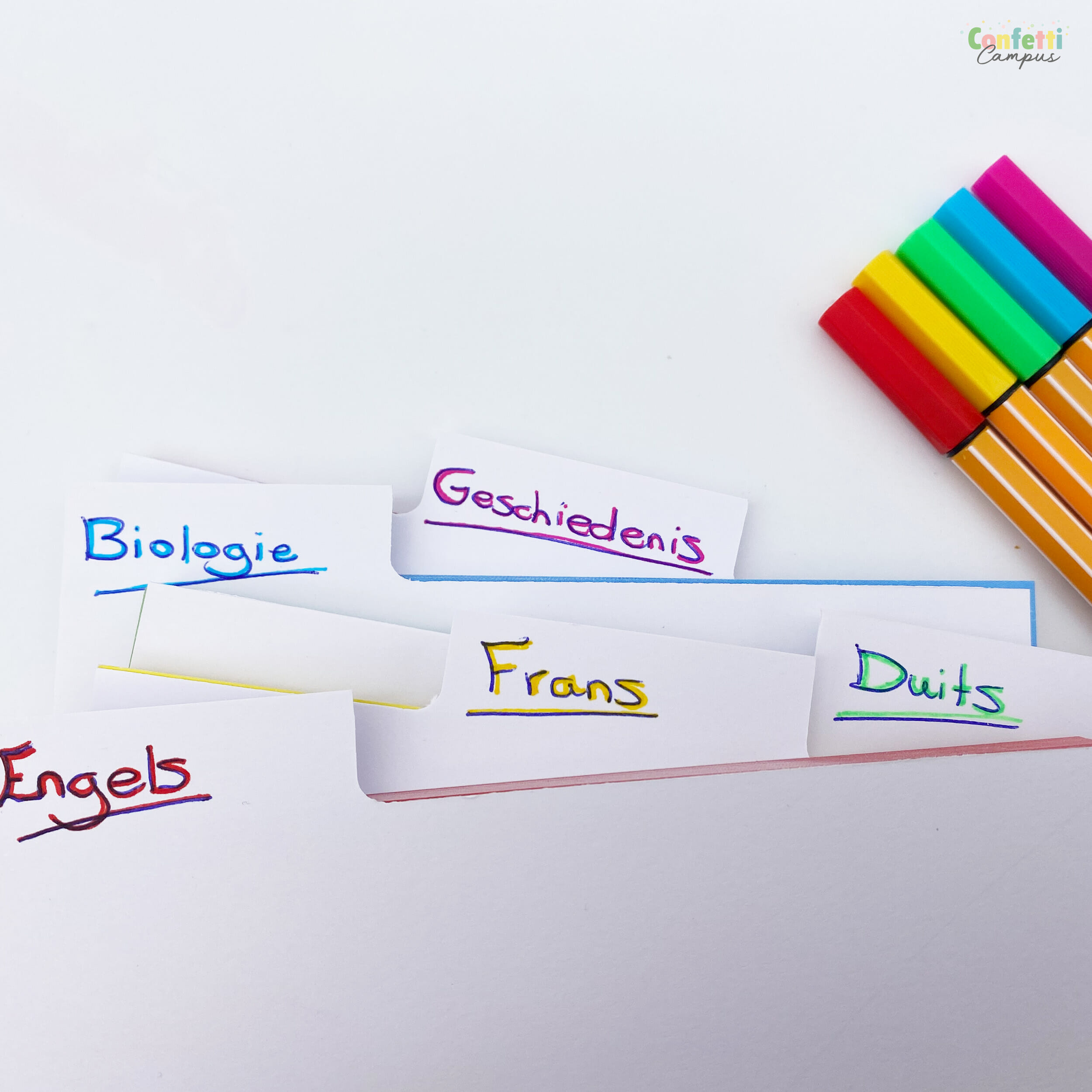 Flashcards Tabs A7 Formaat - Set van 12
