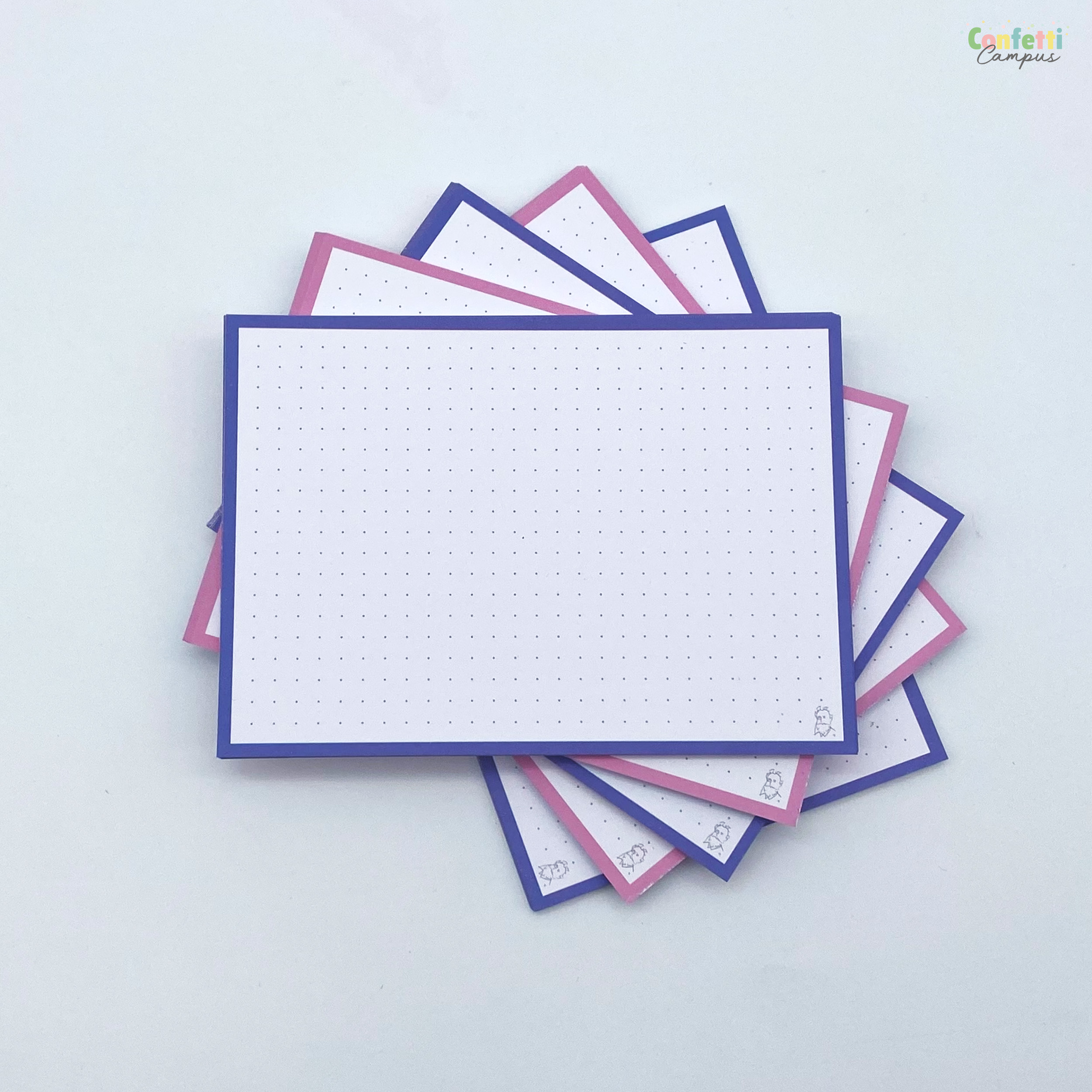Leitner Flashcards A6 Duo Dotted Blueberry Bubble Tea