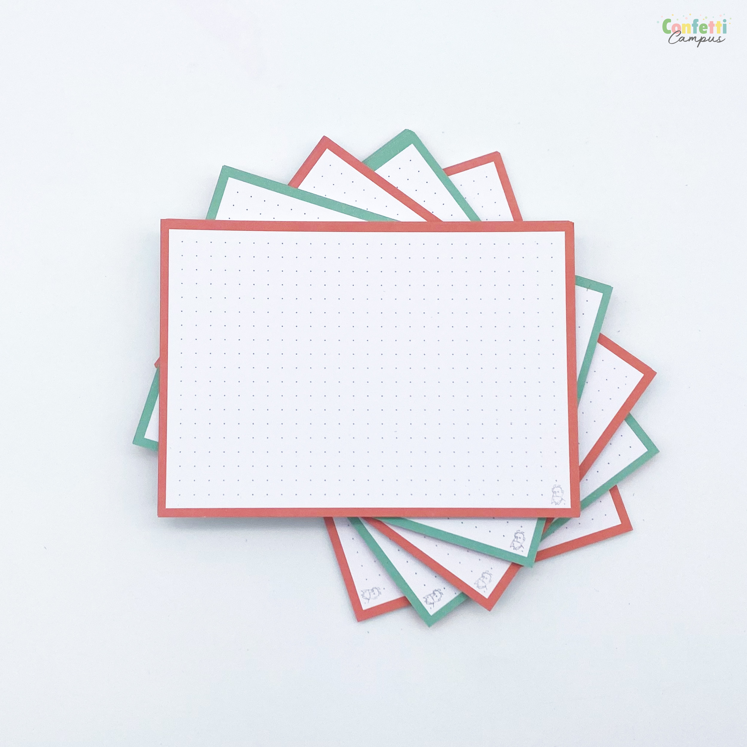 Leitner Flashcards A6 Duo Dotted Mint-Peach Icetea