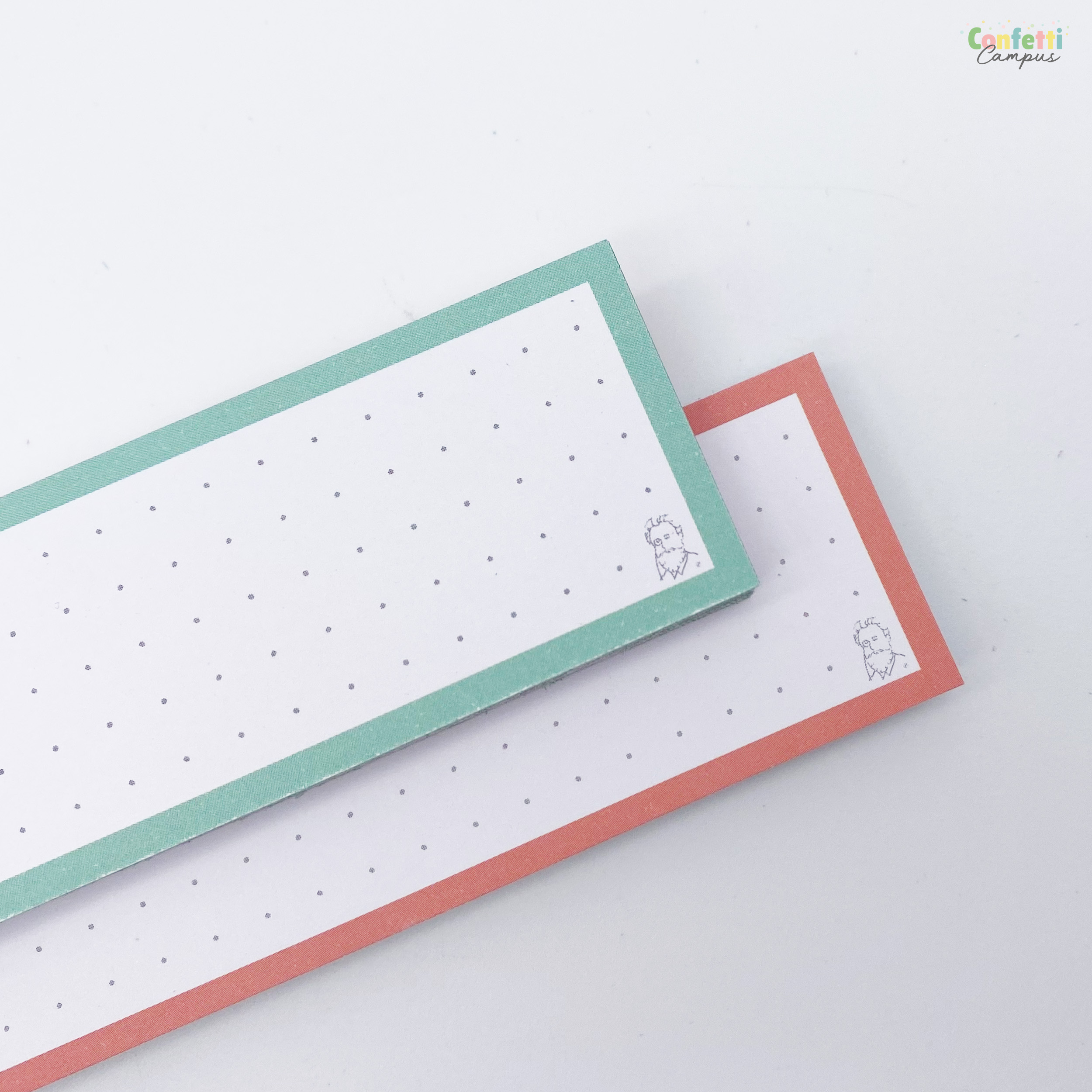 Leitner Flashcards Woordkaartjes Duo Dotted Mint-Peach Icetea