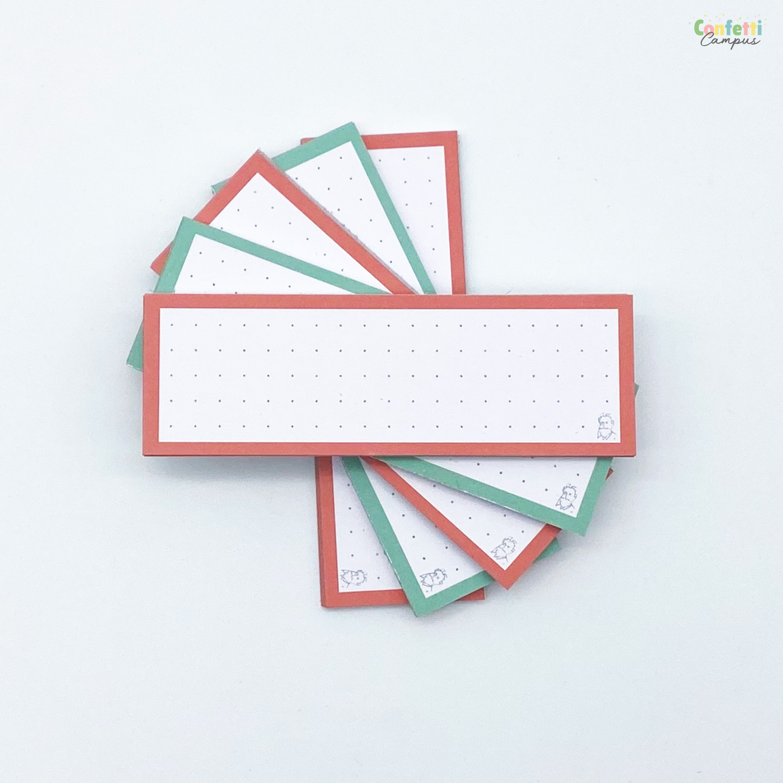 Leitner Flashcards Woordkaartjes Duo Dotted Mint-Peach Icetea