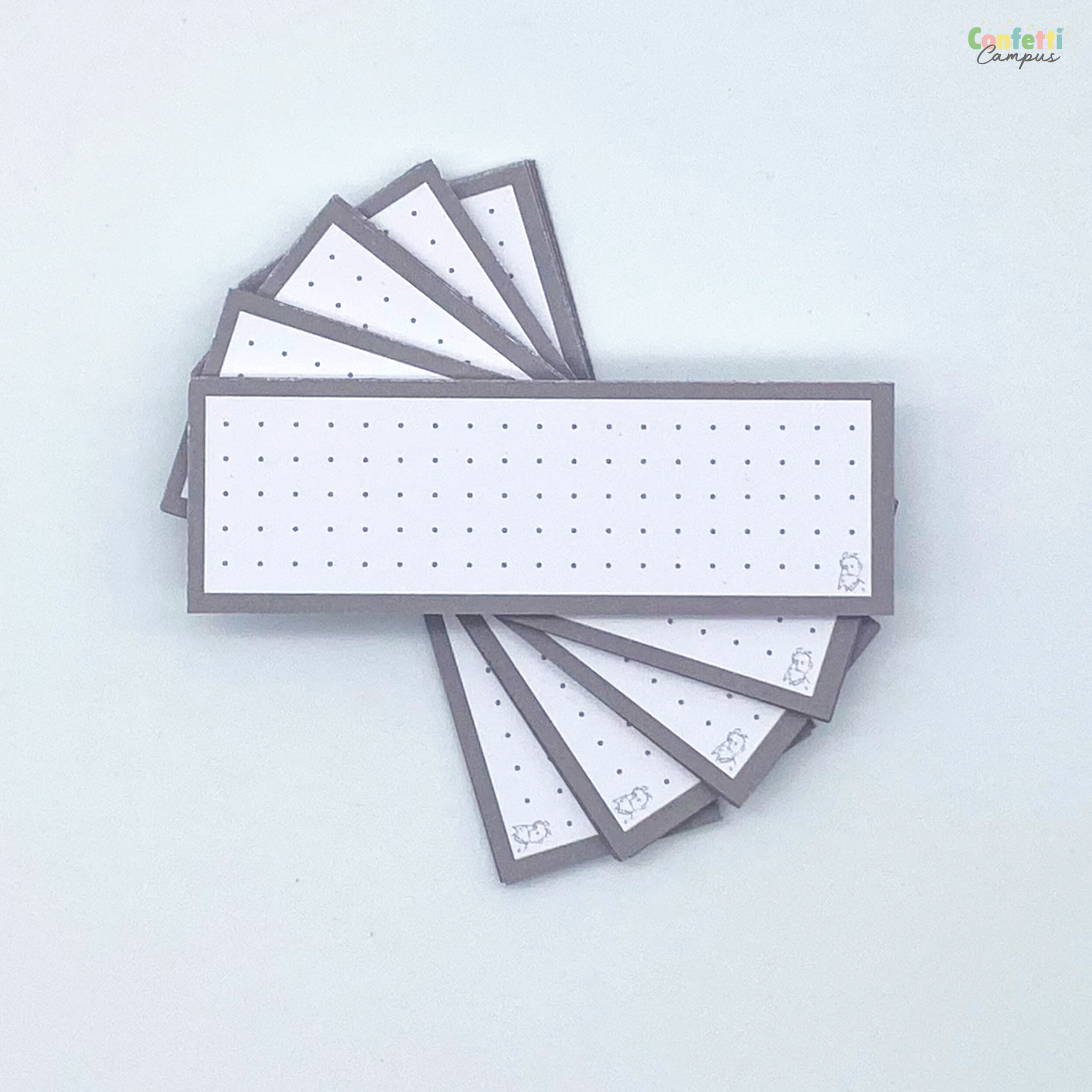 Leitner Flashcards Half Steen Grijs Dotted - Confetti Campus