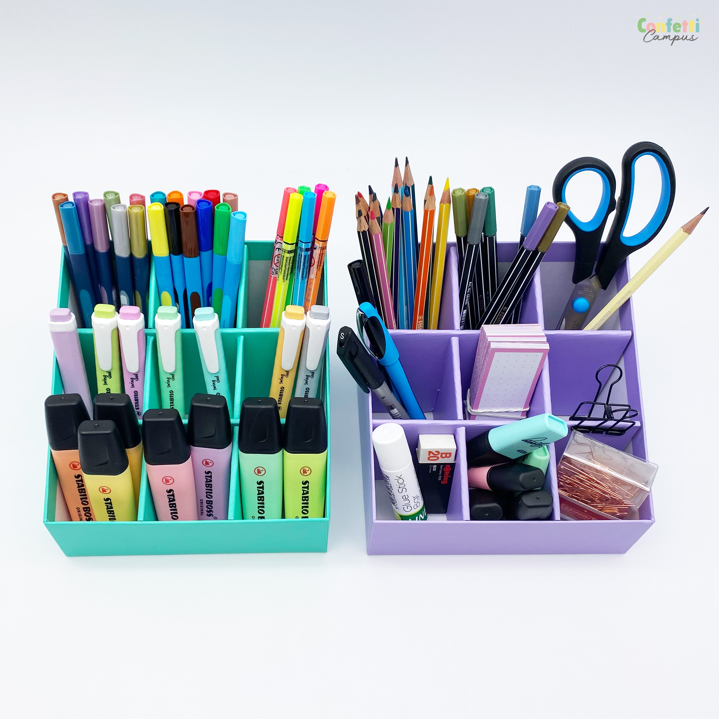 Oxford Desk Organizer 9 vakken Paars - Confetti Campus