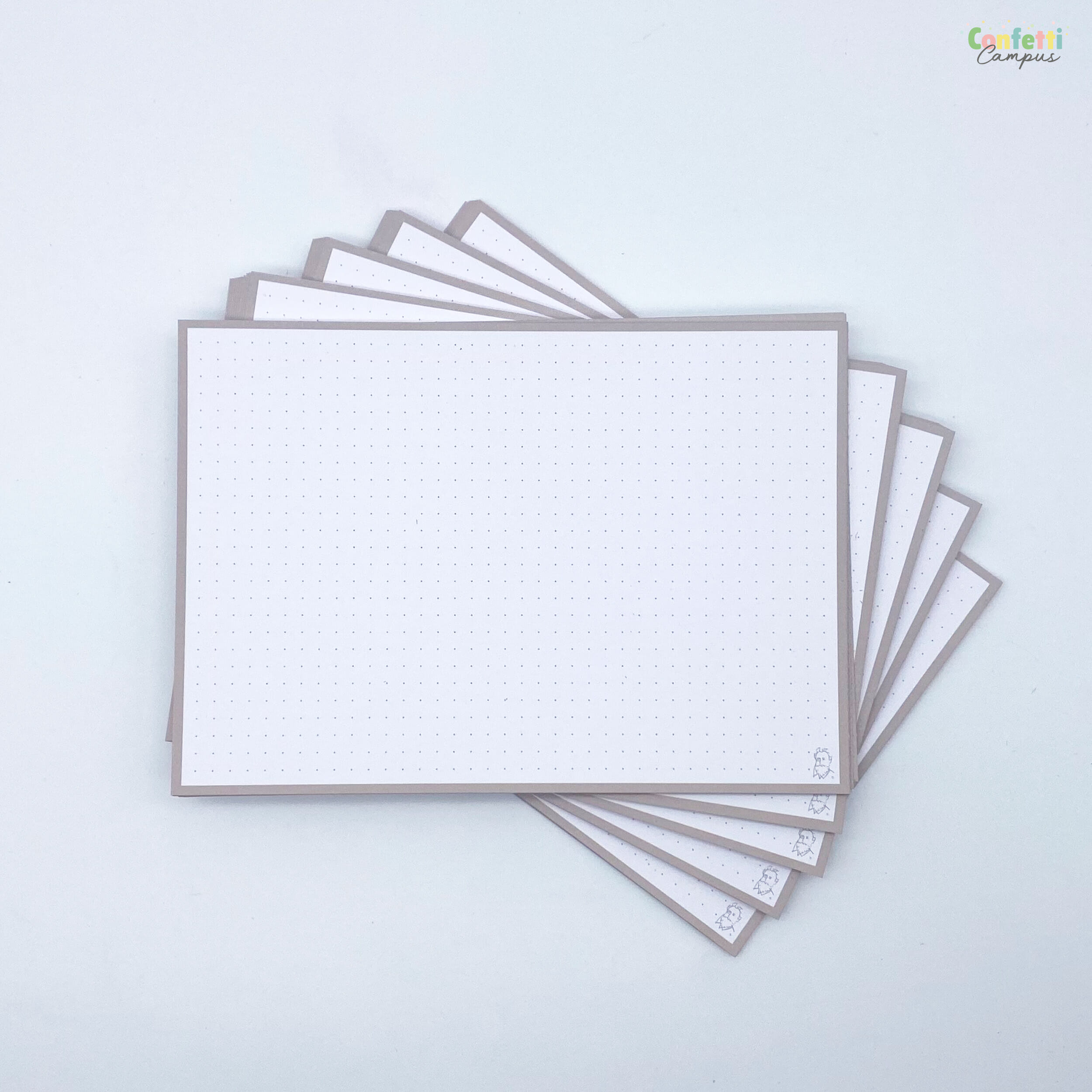 Leitner Flashcards A5 Zand Beige Dotted - Confetti Campus