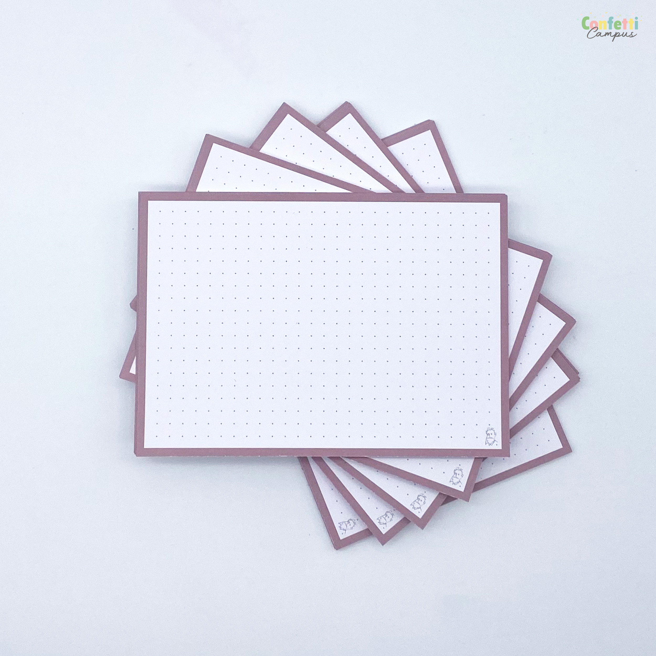 Leitner Flashcards A6 Poeder Roze Dotted - Confetti Campus