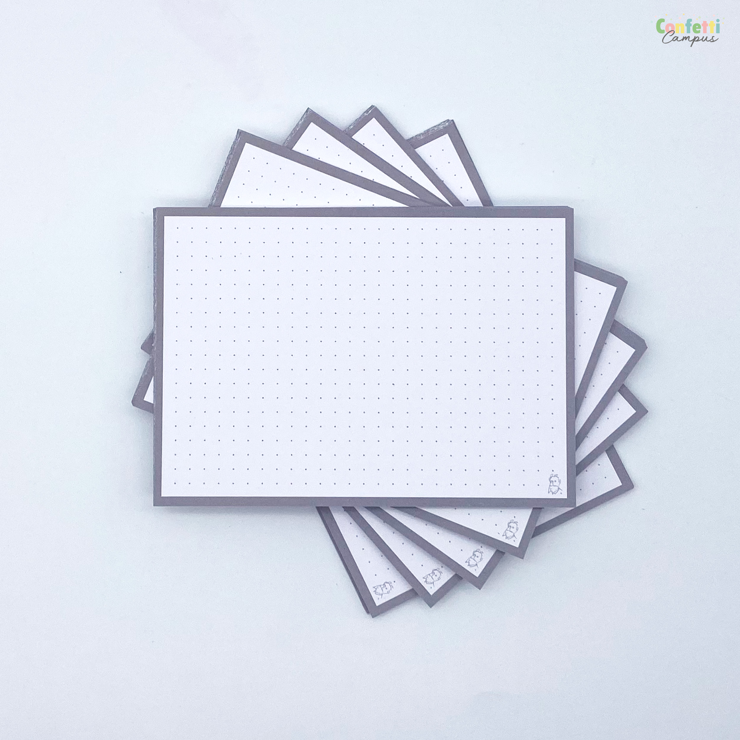Leitner Flashcards A6 Steen Grijs Dotted - Confetti Campus