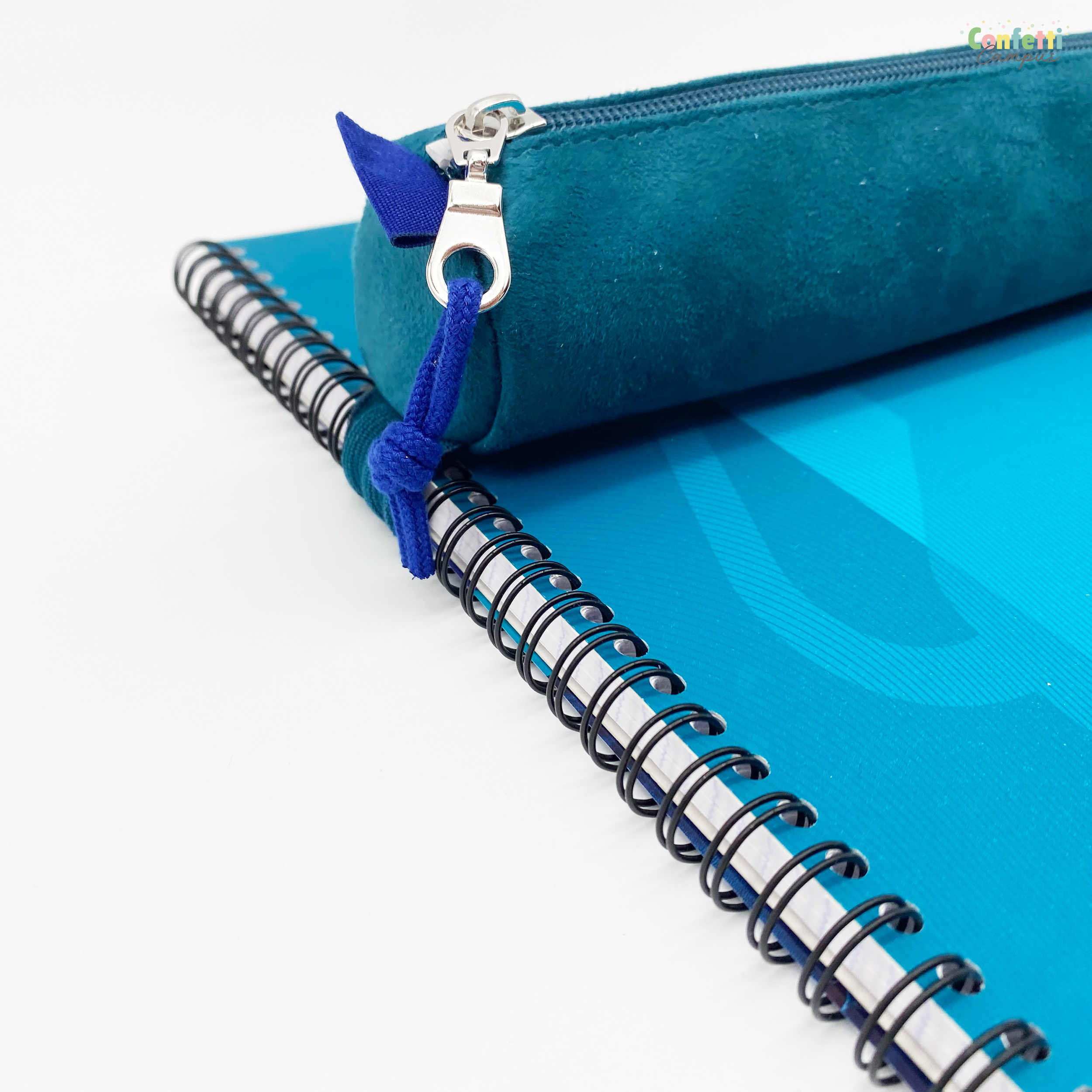 Oxford Etui Rond Kangoo Microfiber Touch Petrol Groen - Confetti Campus