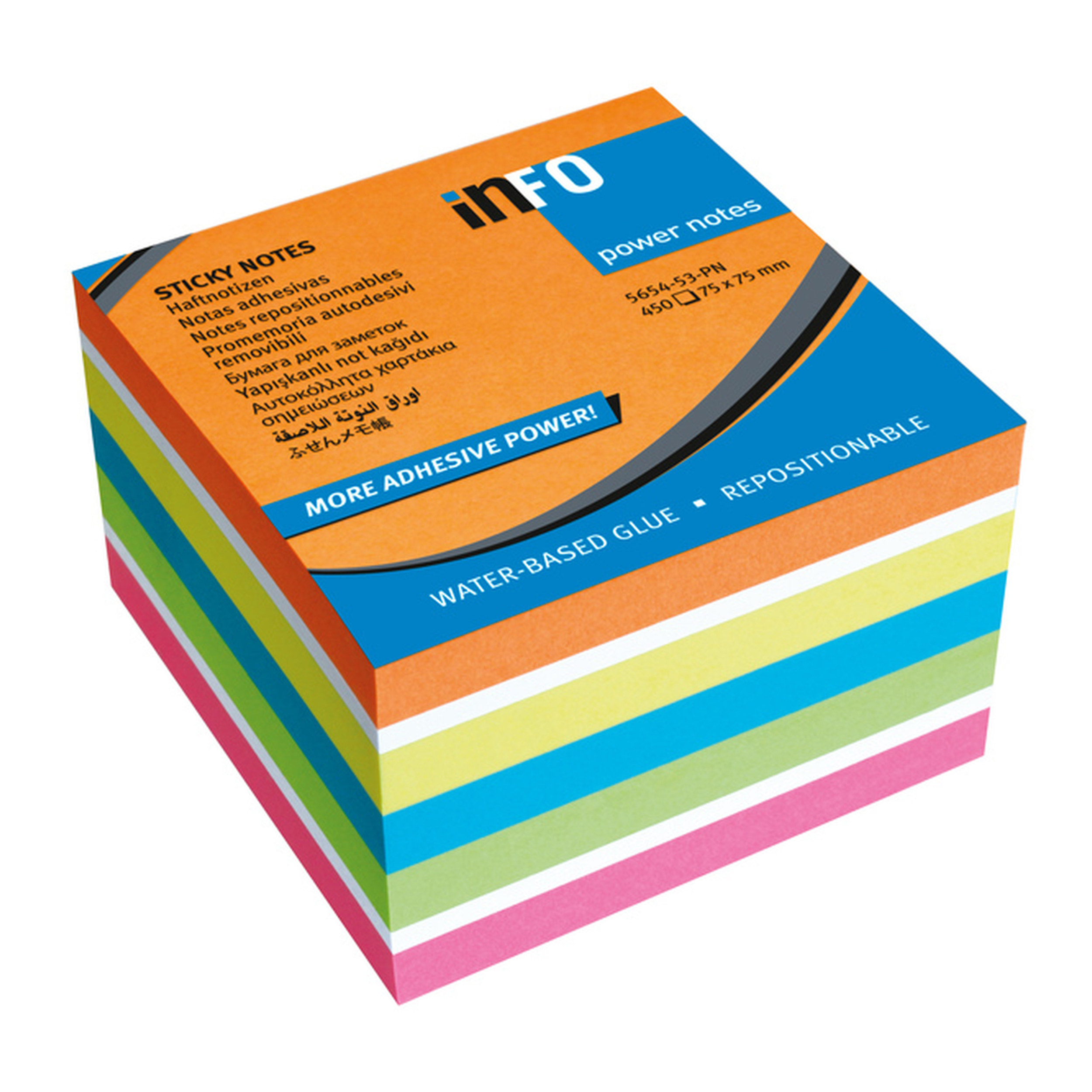 Info Notes Vierkante Sticky Notes 450 stuks Neon - Confetti Campus