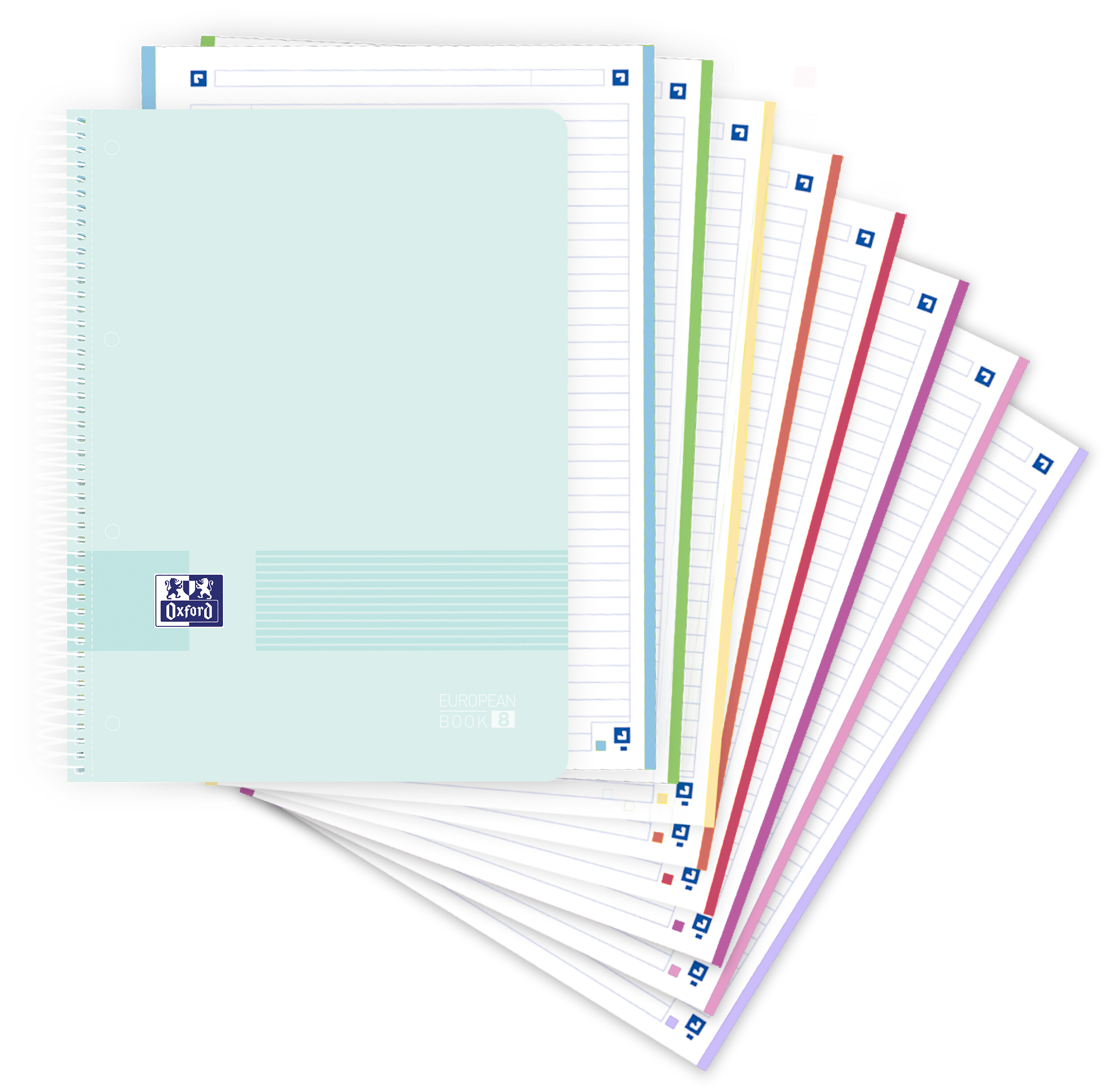 Oxford A4+ European Book 8 Hardcover Gelinieerd Pastel Blauw