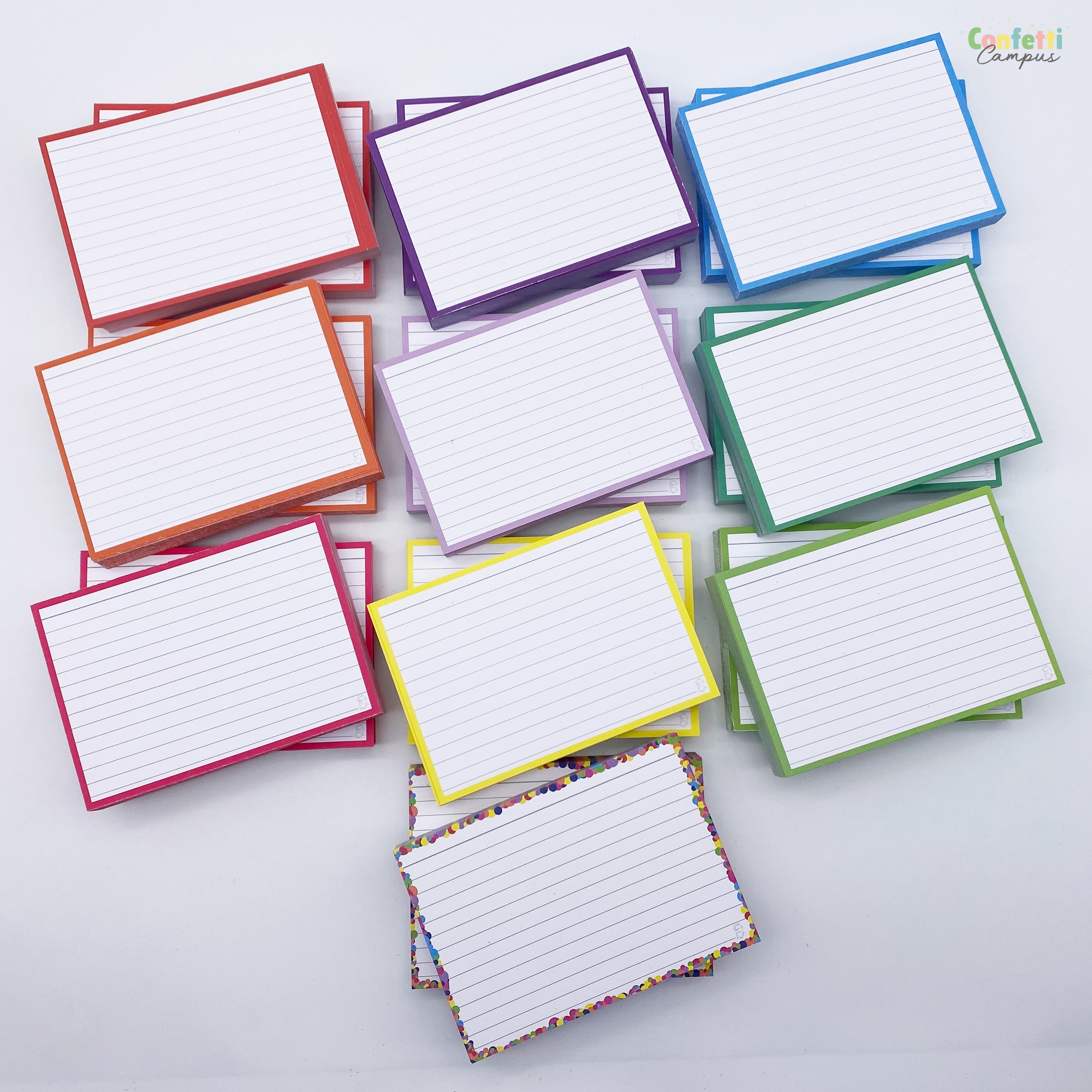 Leitner Flashcards Pakket A6 1000 stuks - Confetti Campus