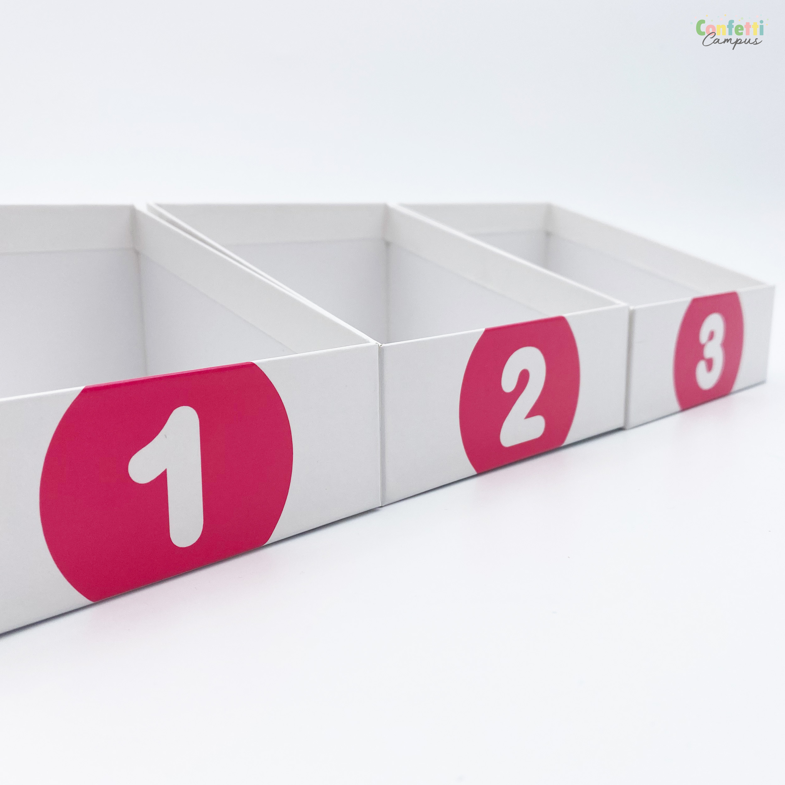 Leitner Boxen set van 3 - Leitner Systeem boxjes Confetti Campus