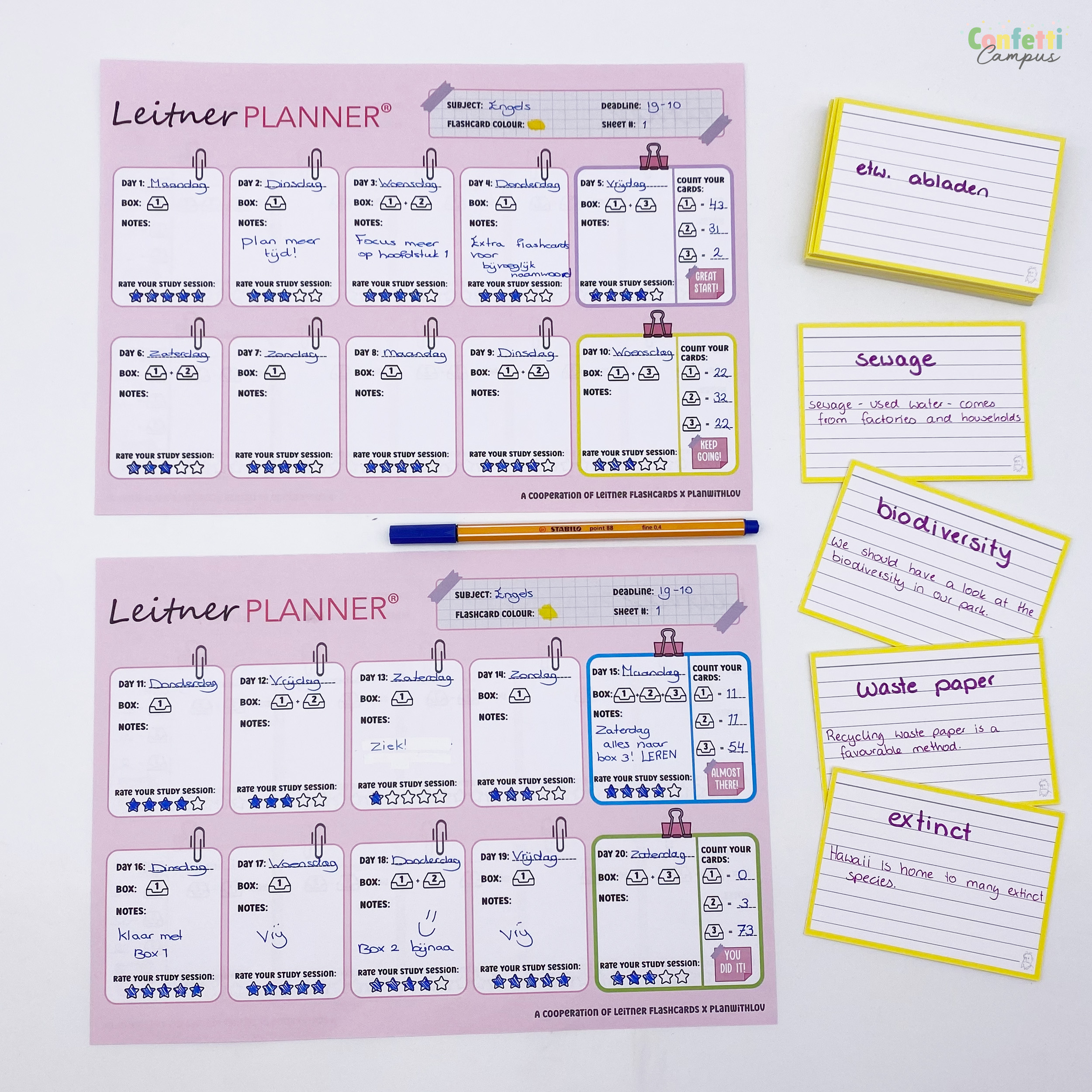 Leitner Flashcards Startpakket 10% Sale