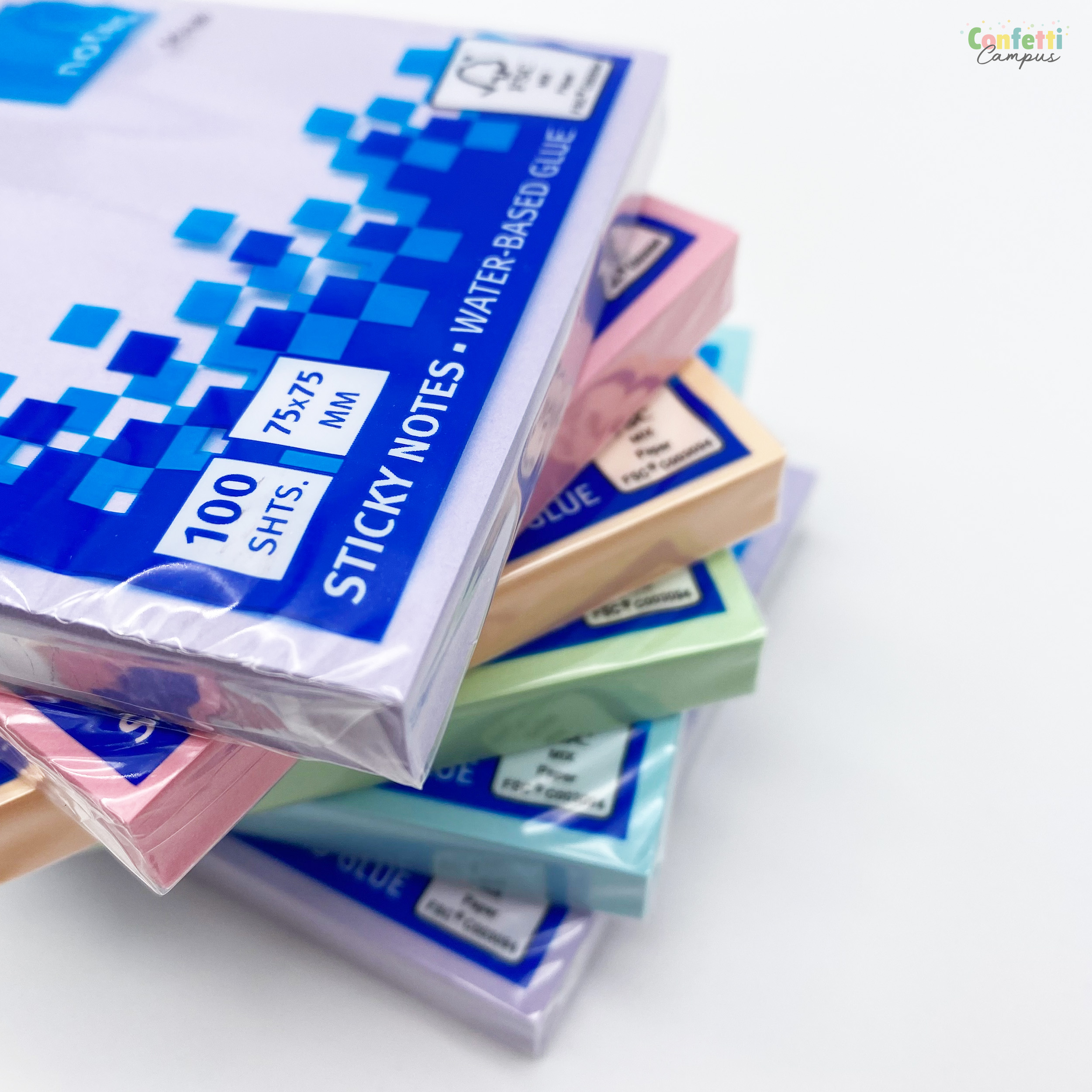 Info Notes Sticky Notes Vierkant 600 stuks 6 Kleuren Pastel