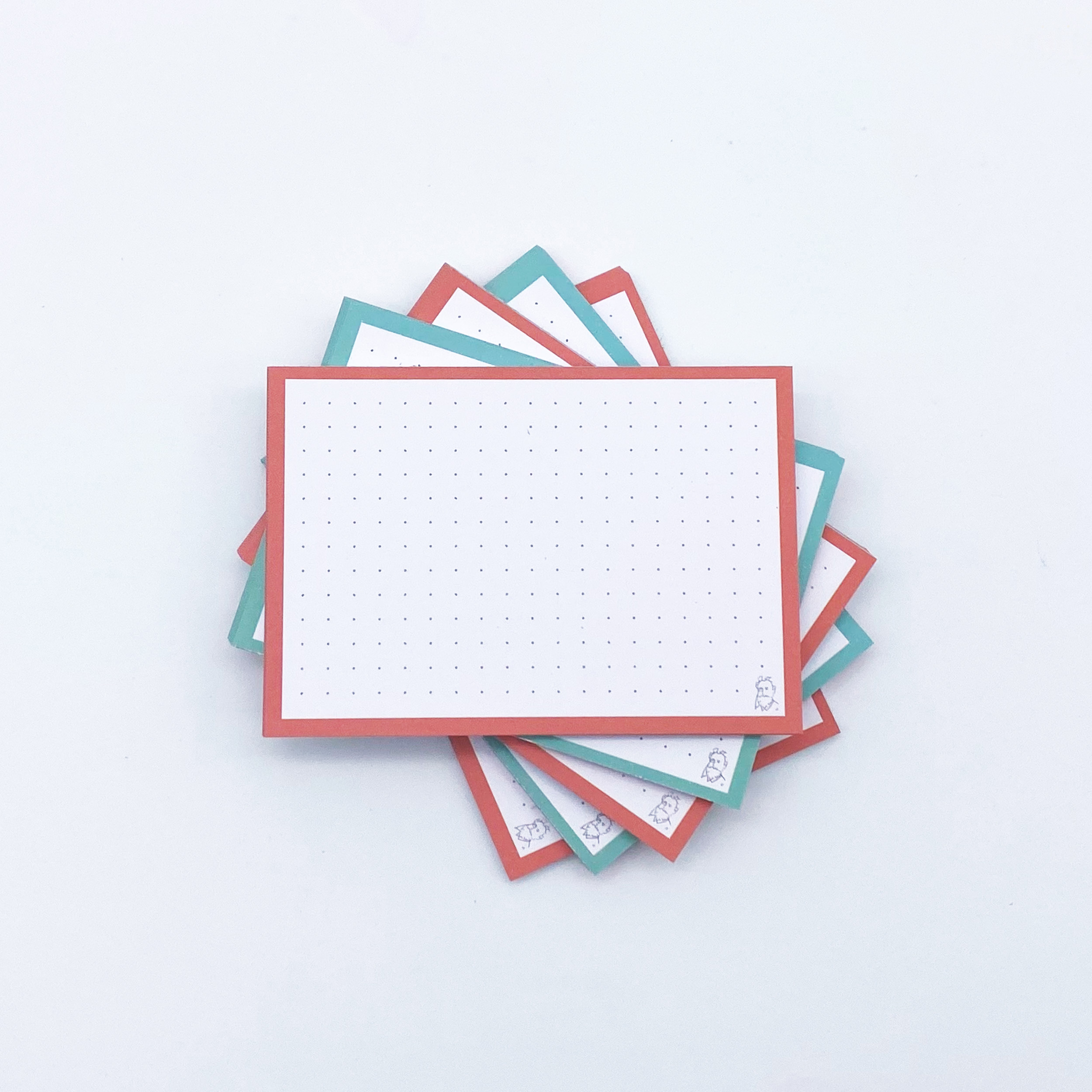 Leitner Flashcards A7 Duo Dotted Mint-Peach Icetea - Confetti Campus