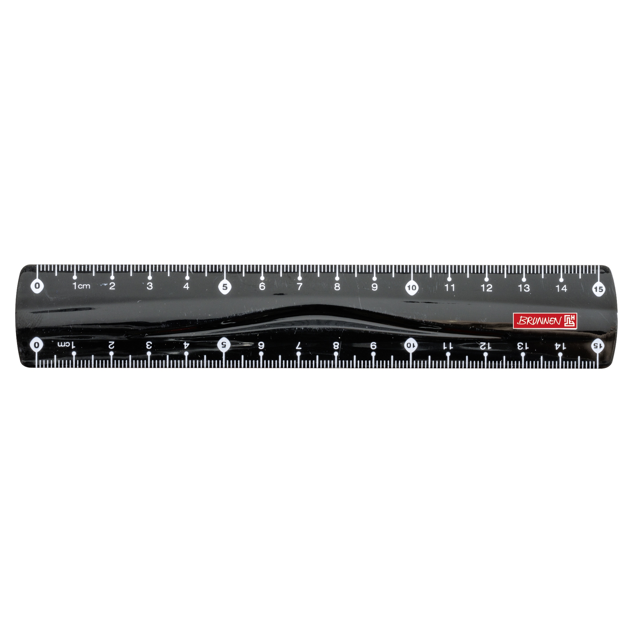 Brunnen Liniaal 15 cm Transparant Zwart