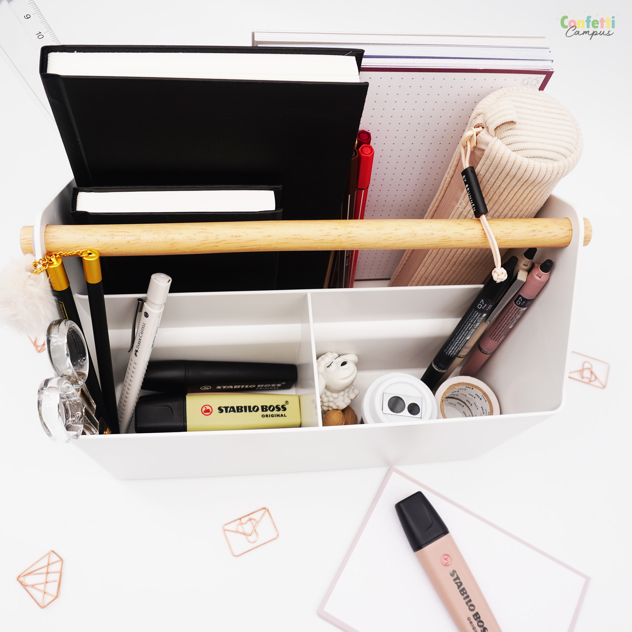 Forma Desk Organizer Toolbox Liz Wit - 3 grote vakken en handvat