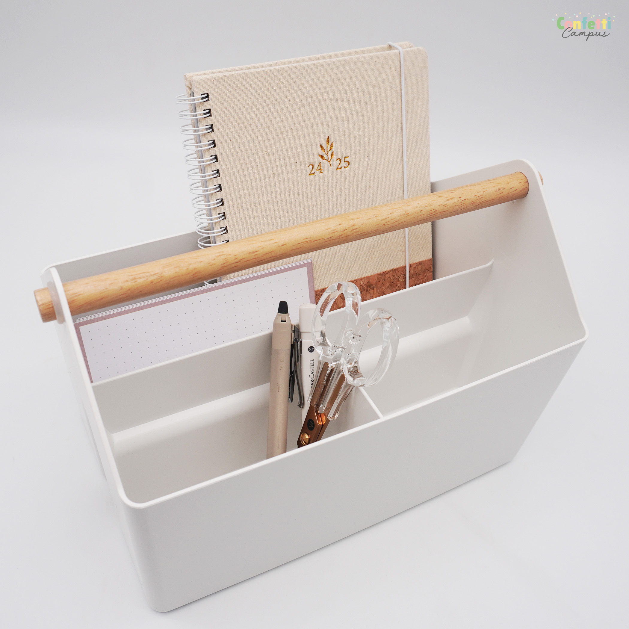Forma Desk Organizer Toolbox Liz Wit - 3 grote vakken en handvat