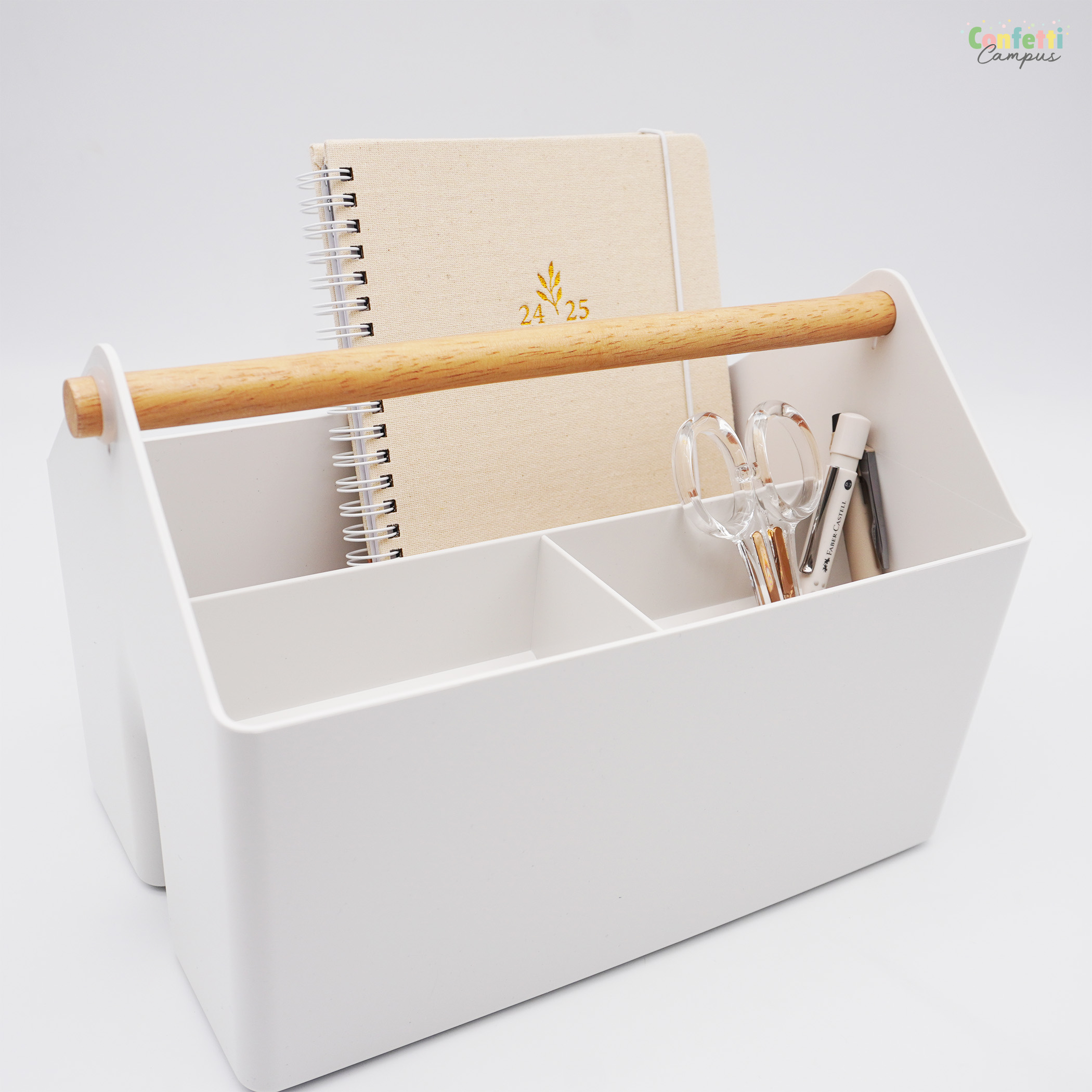 Forma Desk Organizer Toolbox Liz Wit - 3 grote vakken en handvat