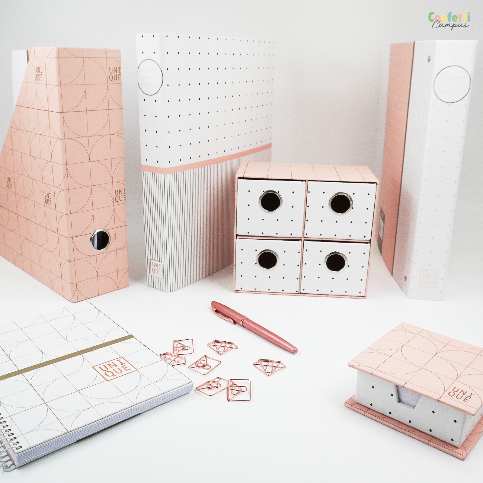 Ancor Unique Desk Organizer 4 lades - Confetti Campus