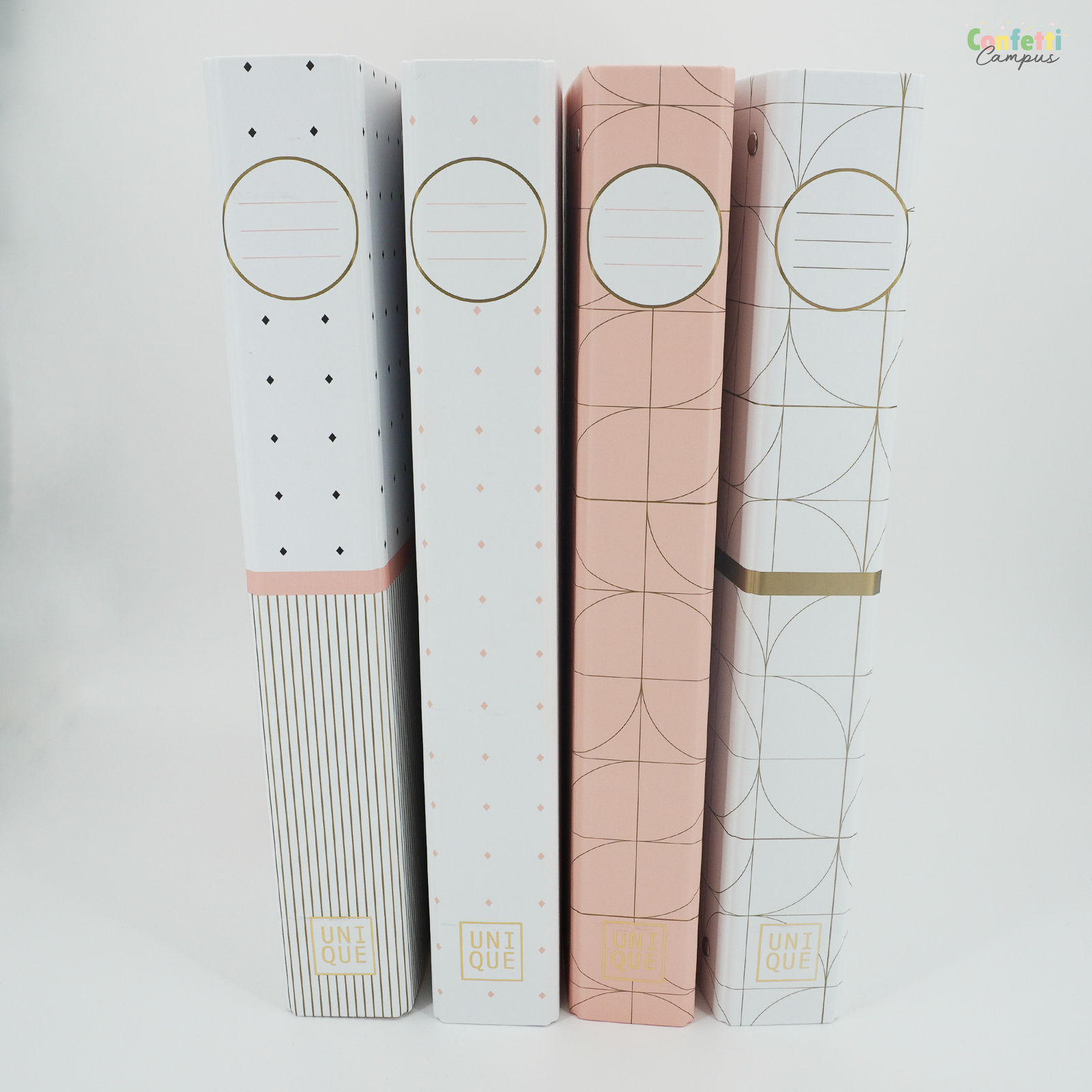 Ancor Unique Ringband A4 4 Rings Pink Dots - Confetti Campus