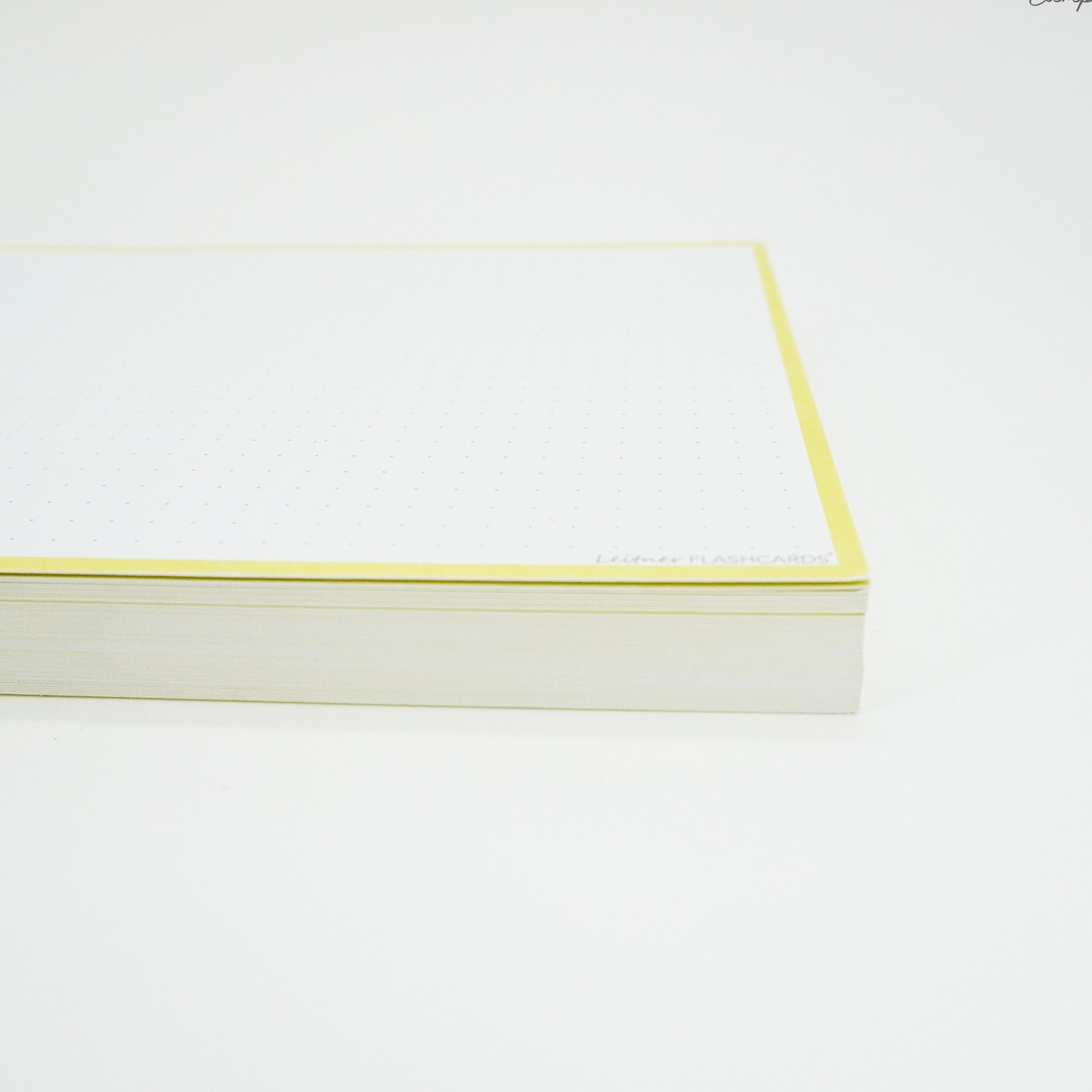 Leitner Flashcards A5 Dotted Pastel Geel