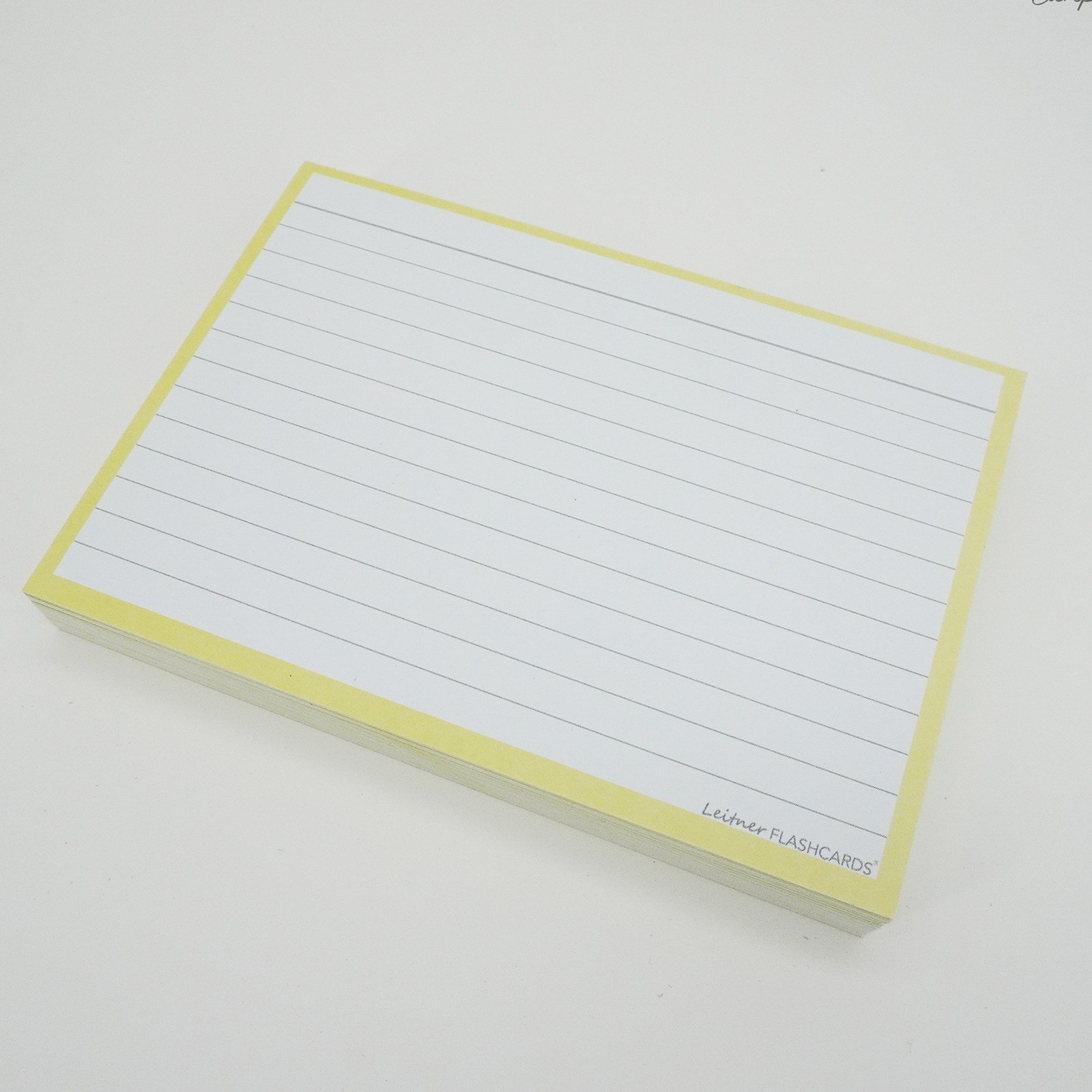 Leitner Flashcards A6 Gelinieerd Pastel Geel - Confetti Campus