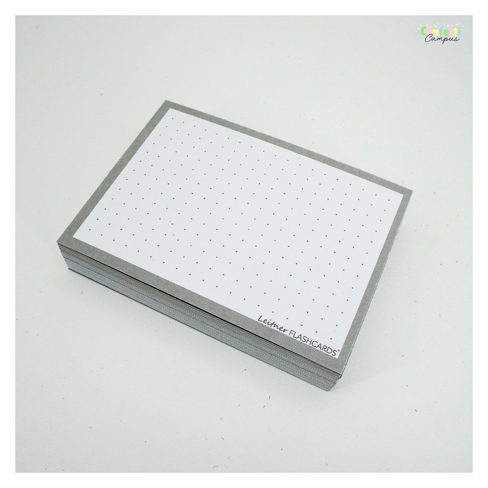 Leitner Flashcards A7 Dotted Grijs - Confetti Campus