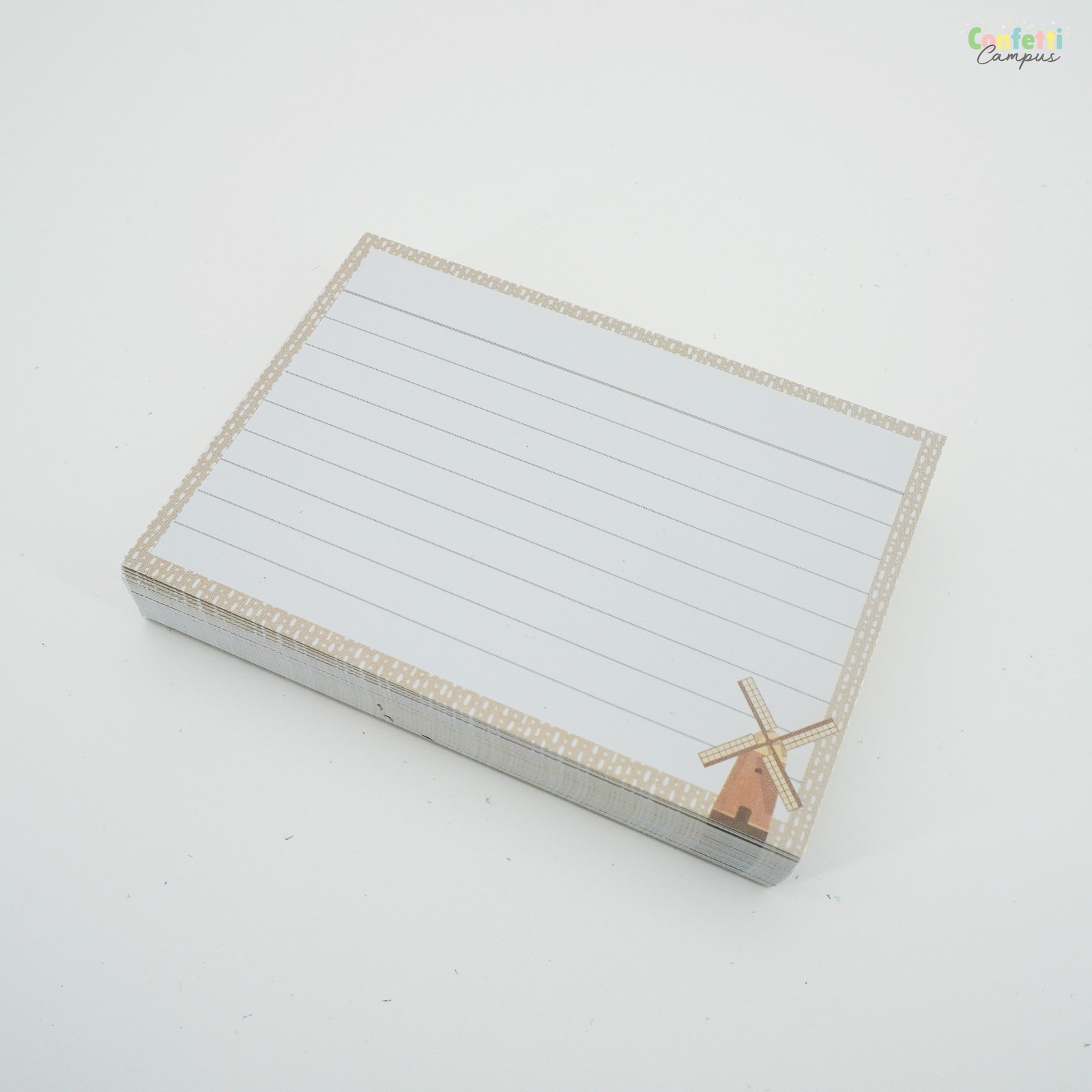 Leitner Flashcards A7 Gelinieerd Dutch Style Molen Beige - Confetti Campus