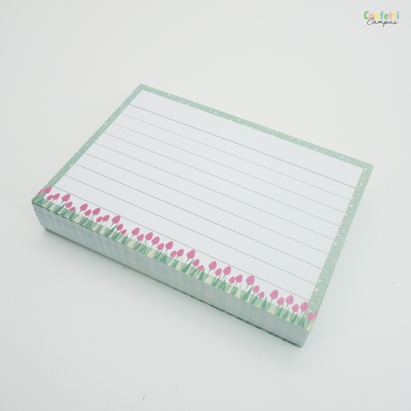 Leitner Flashcards A7 Gelinieerd Dutch Style Tulpen Groen - Confetti Campus