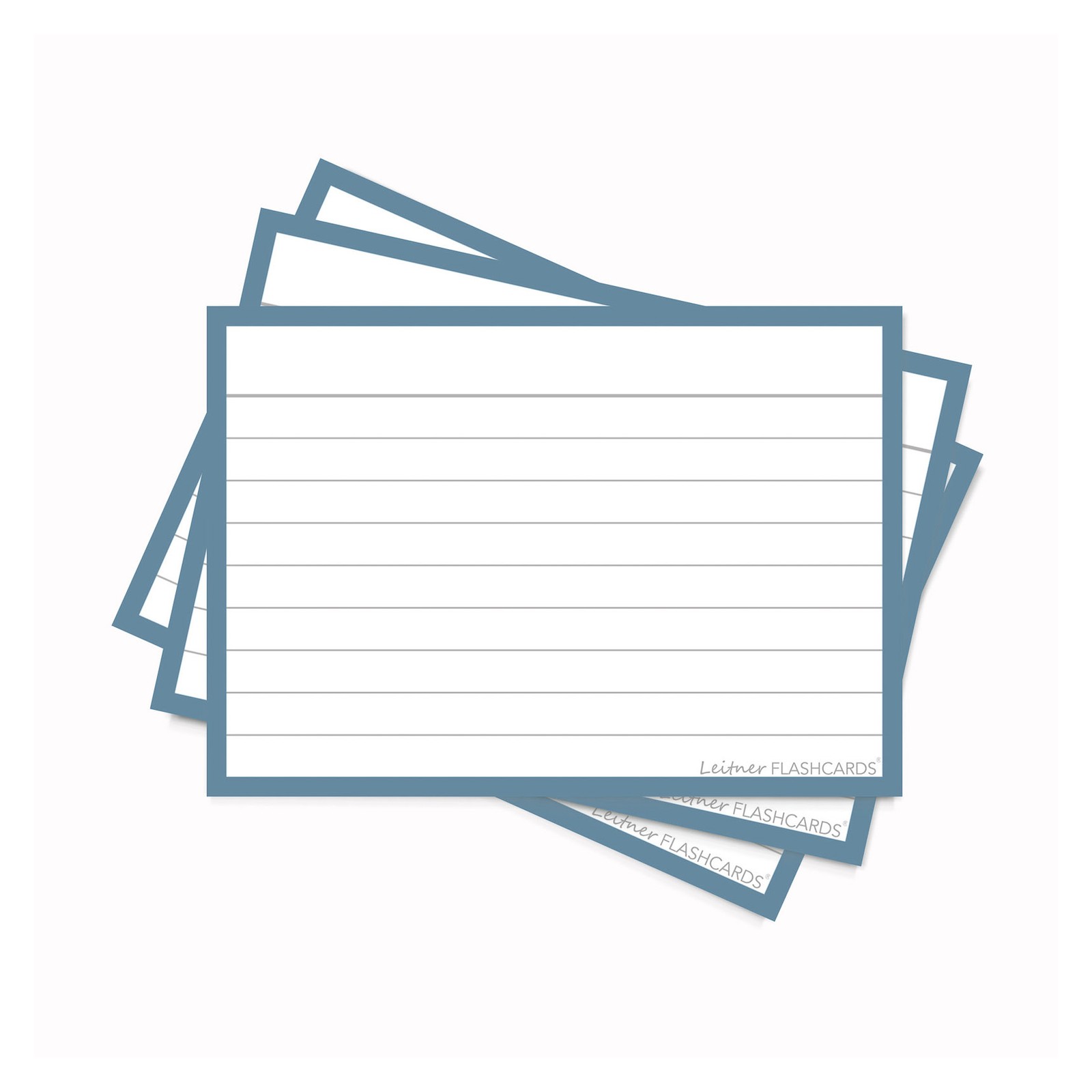 Leitner Flashcards A7 Gelinieerd Staal Blauw - Confetti Campus