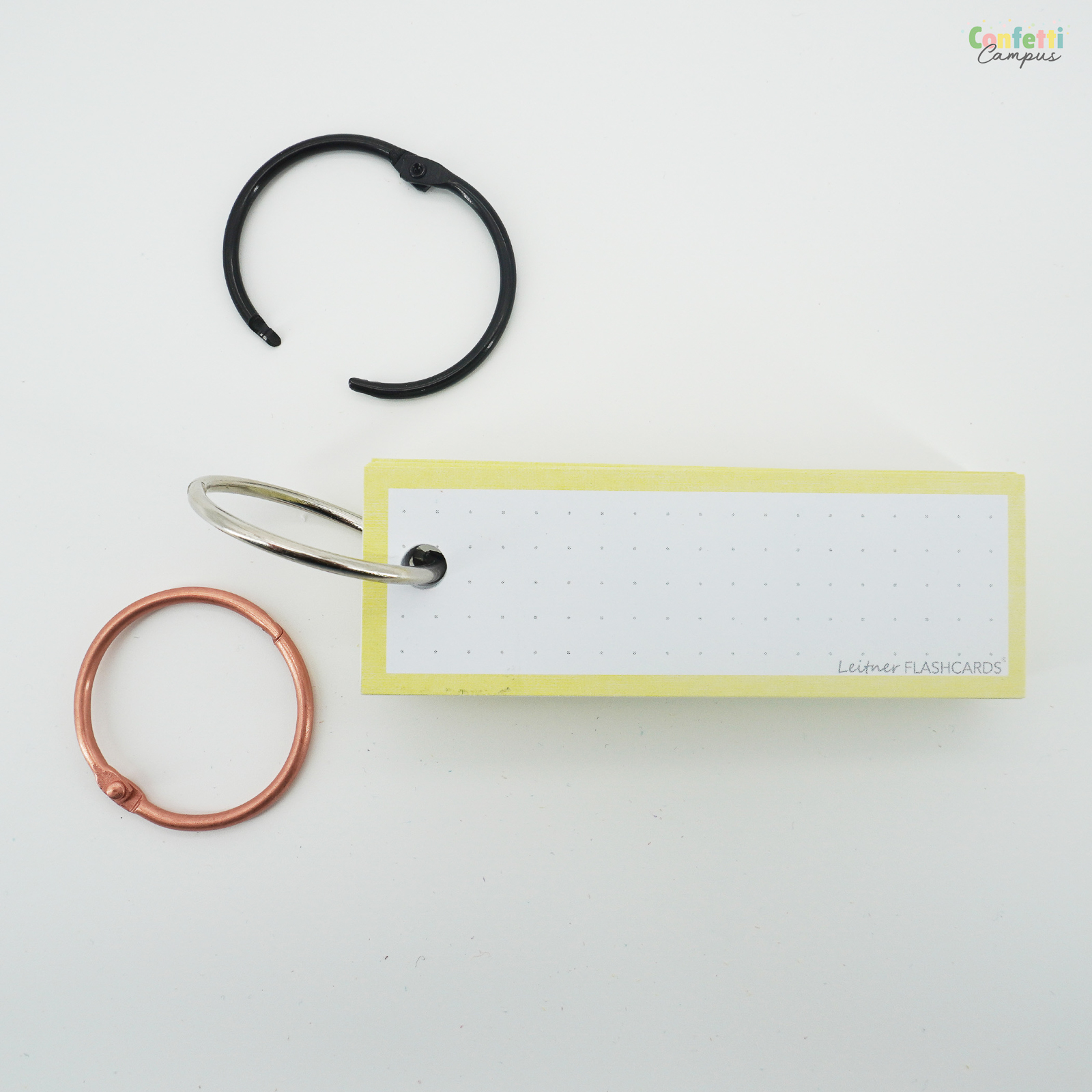 Leitner Flashcards Half Dotted Pastel Geel