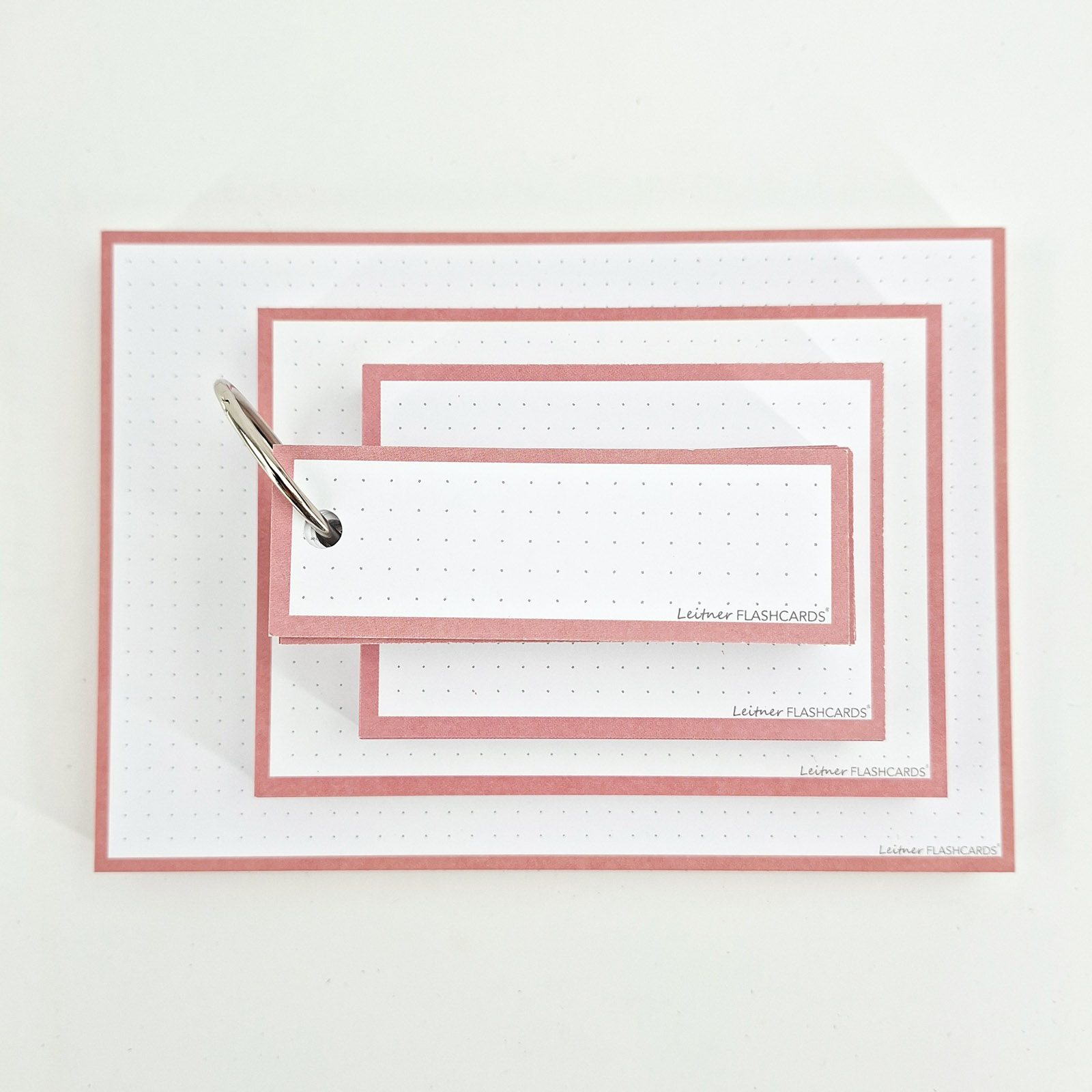Leitner Flashcards A5 Dotted Oud Roze - Confetti Campus