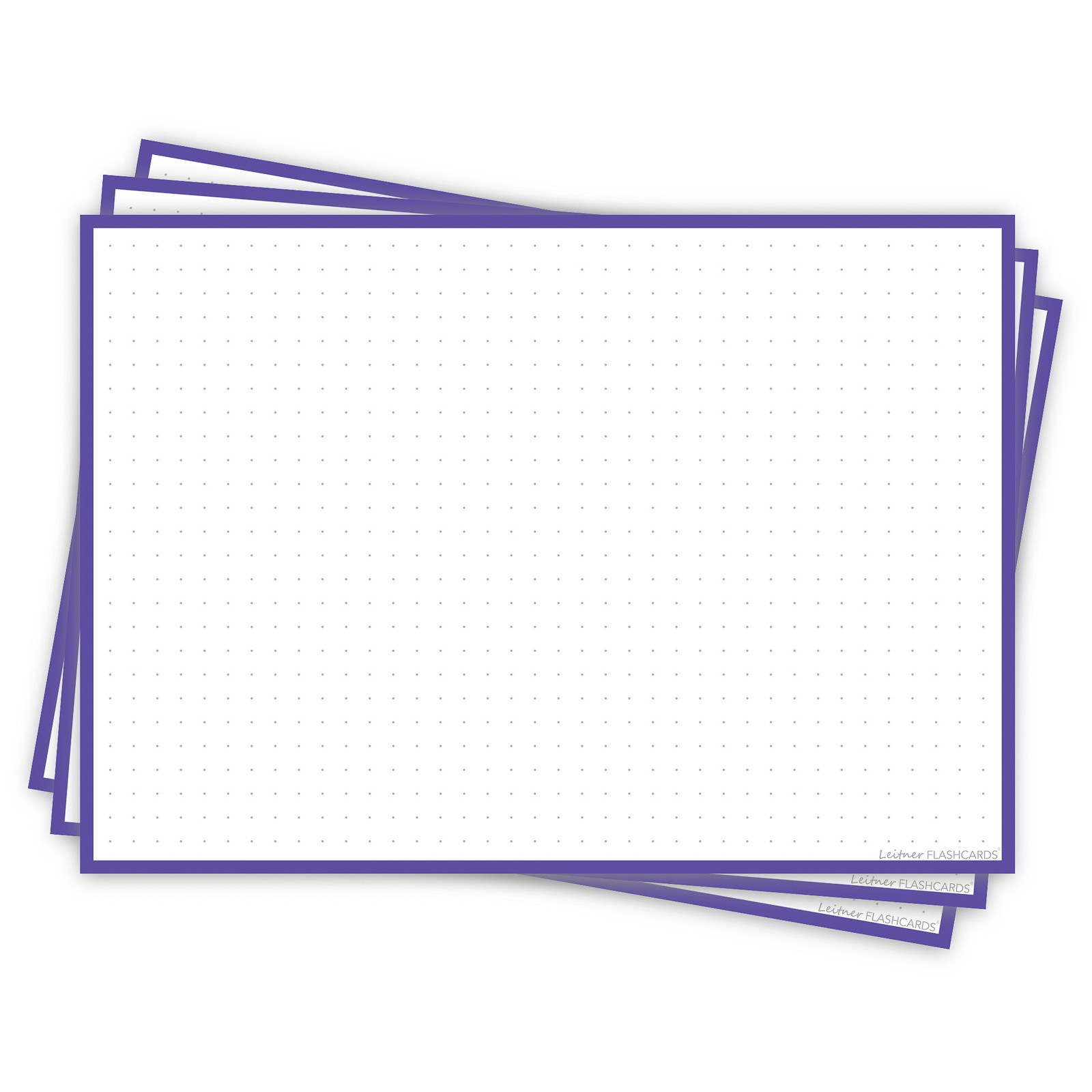 Leitner Flashcards A5 Liggend Dotted Paars