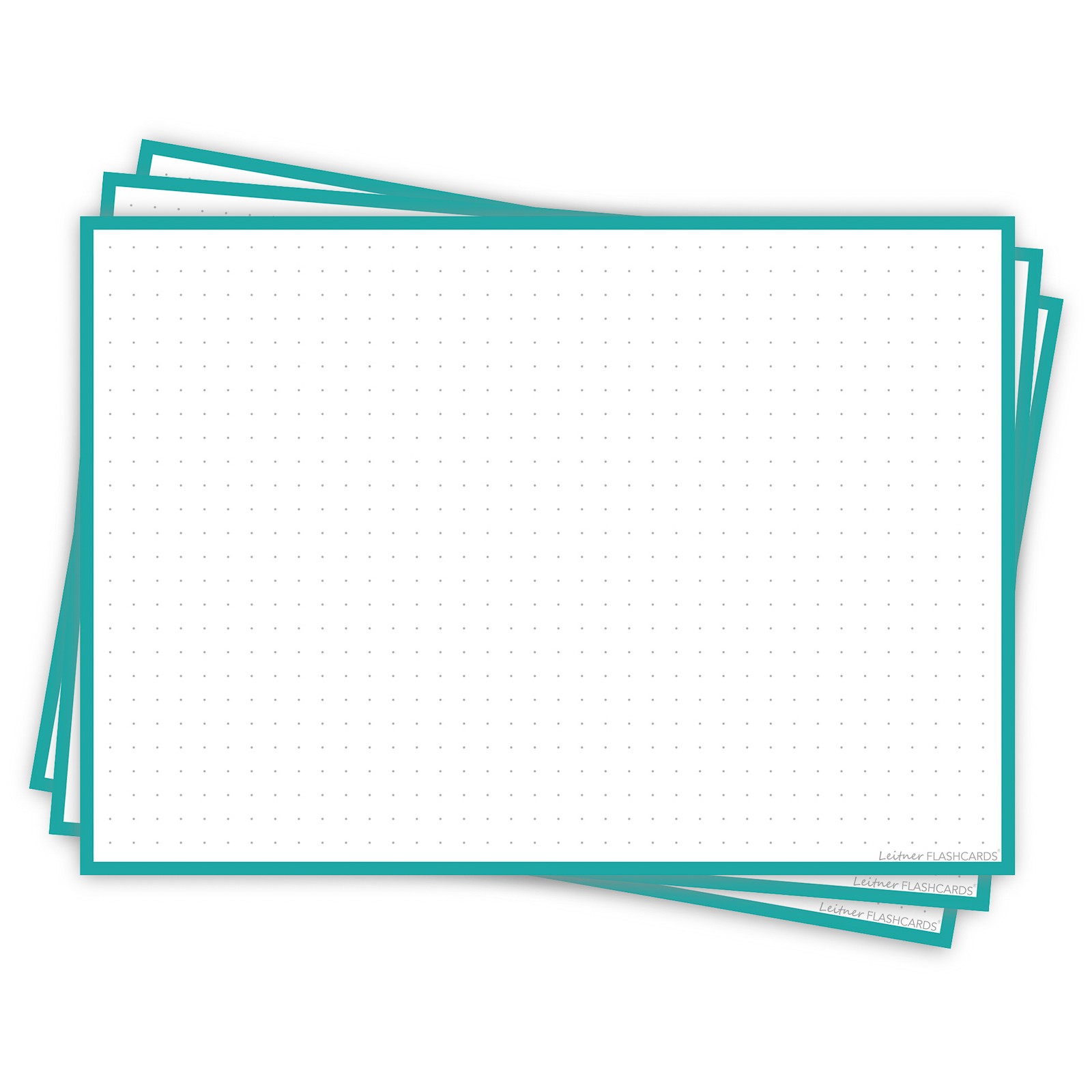 Leitner Flashcards A5 Liggend Dotted Turquoise