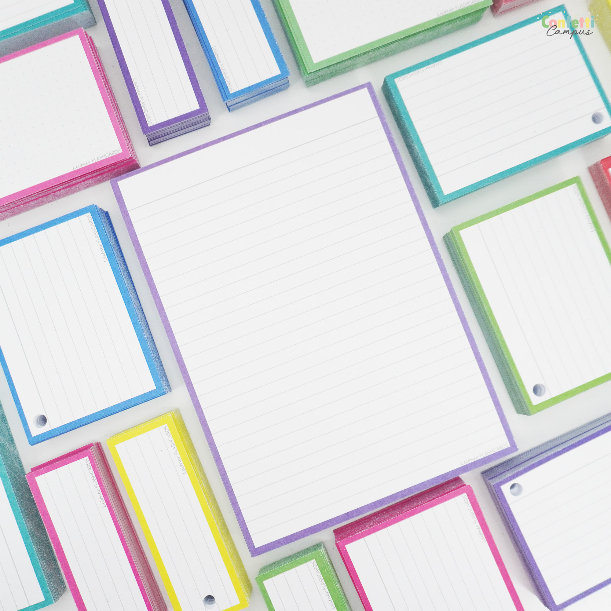 Leitner Flashcards A5 Gelinieerd Paars - Voor Samenvattingen