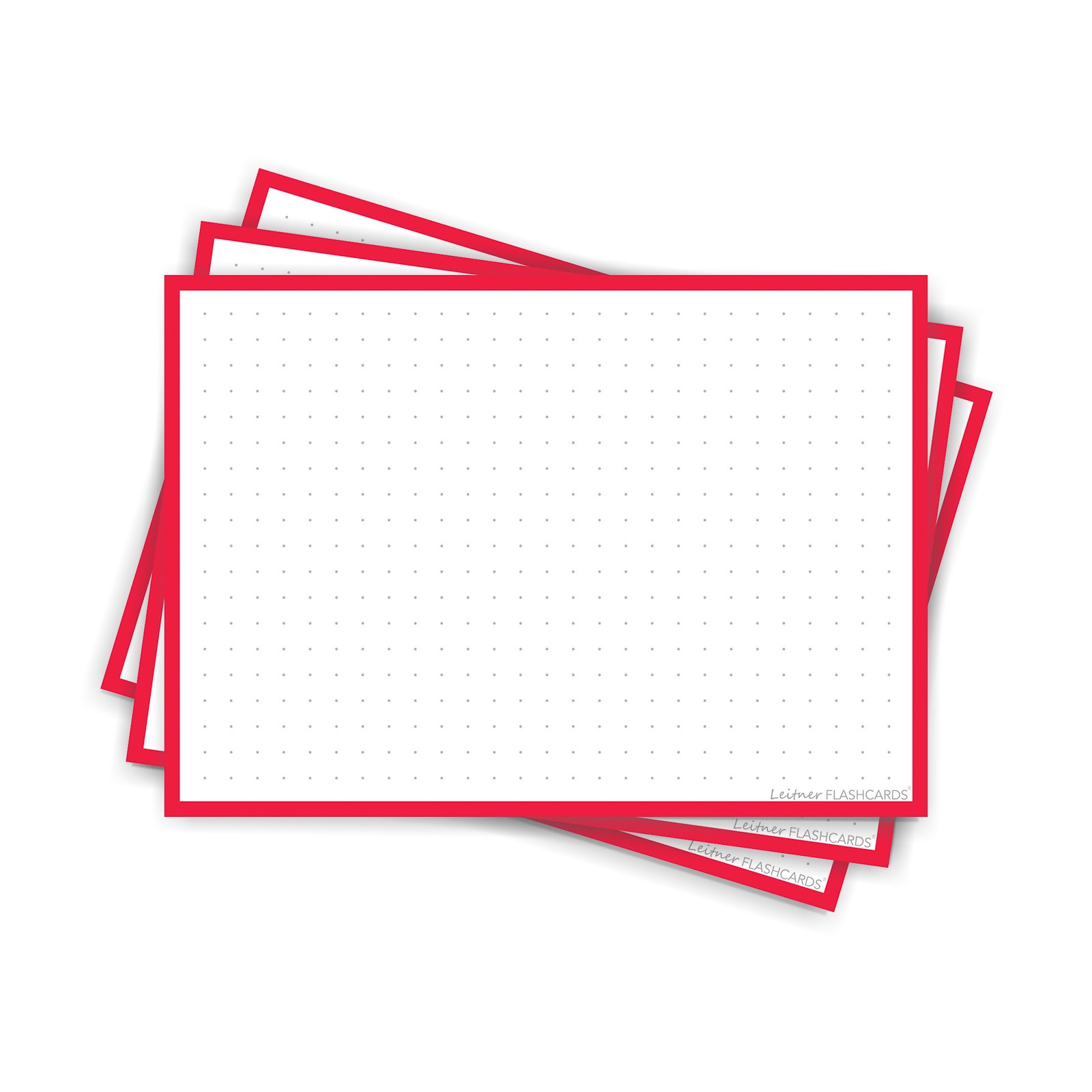 Leitner Flashcards A6 Dotted Rood - Confetti Campus