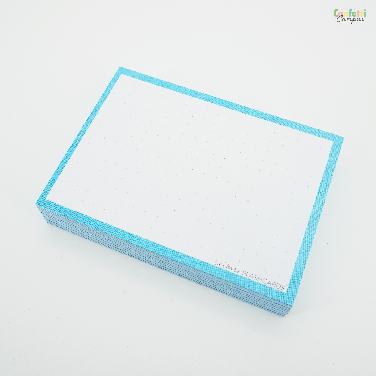 Leitner Flashcards A7 Dotted Pastel Blauw - Confetti Campus