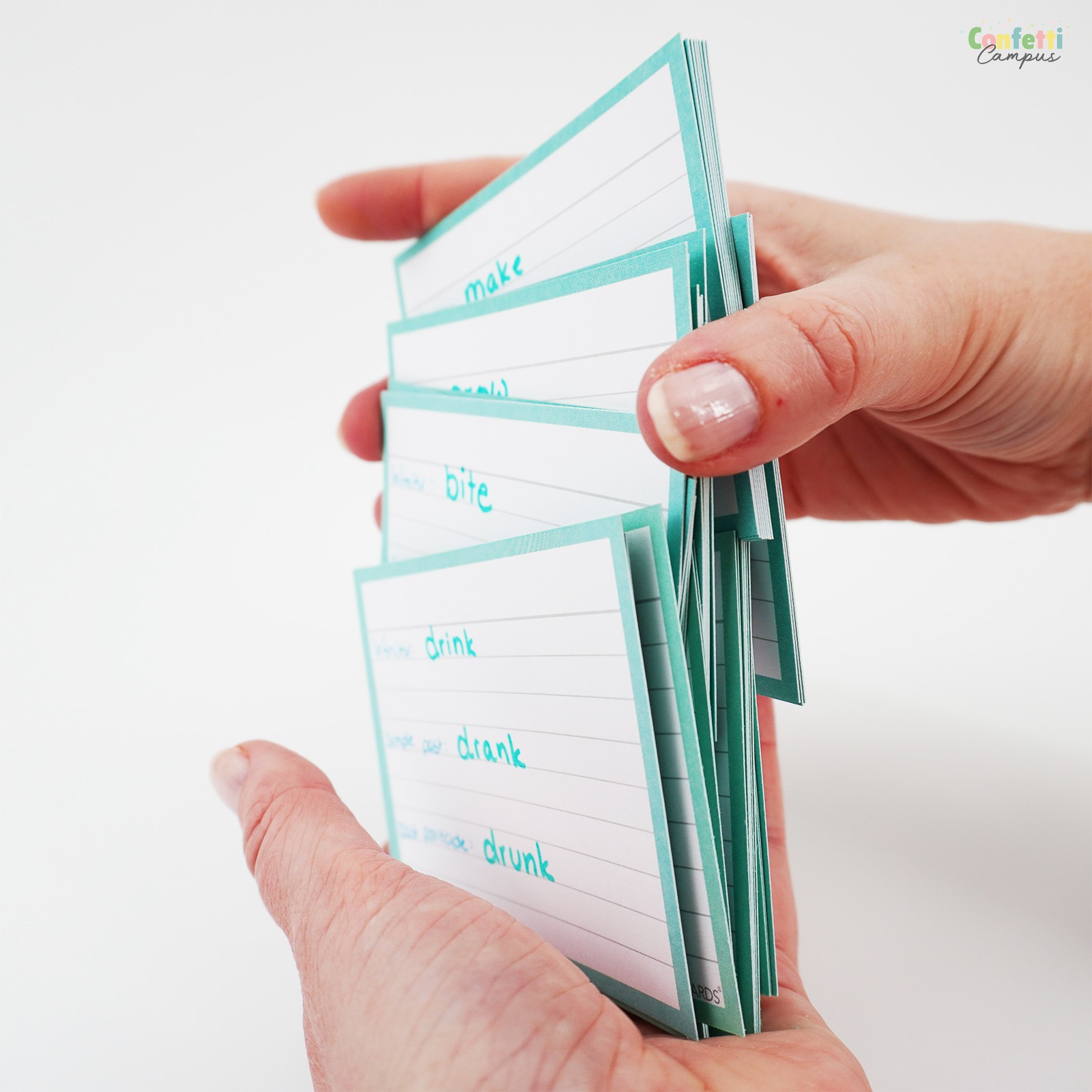Leitner Flashcards Pakket A7 Gelinieerd Pastel 300 stuks - Confetti Campus