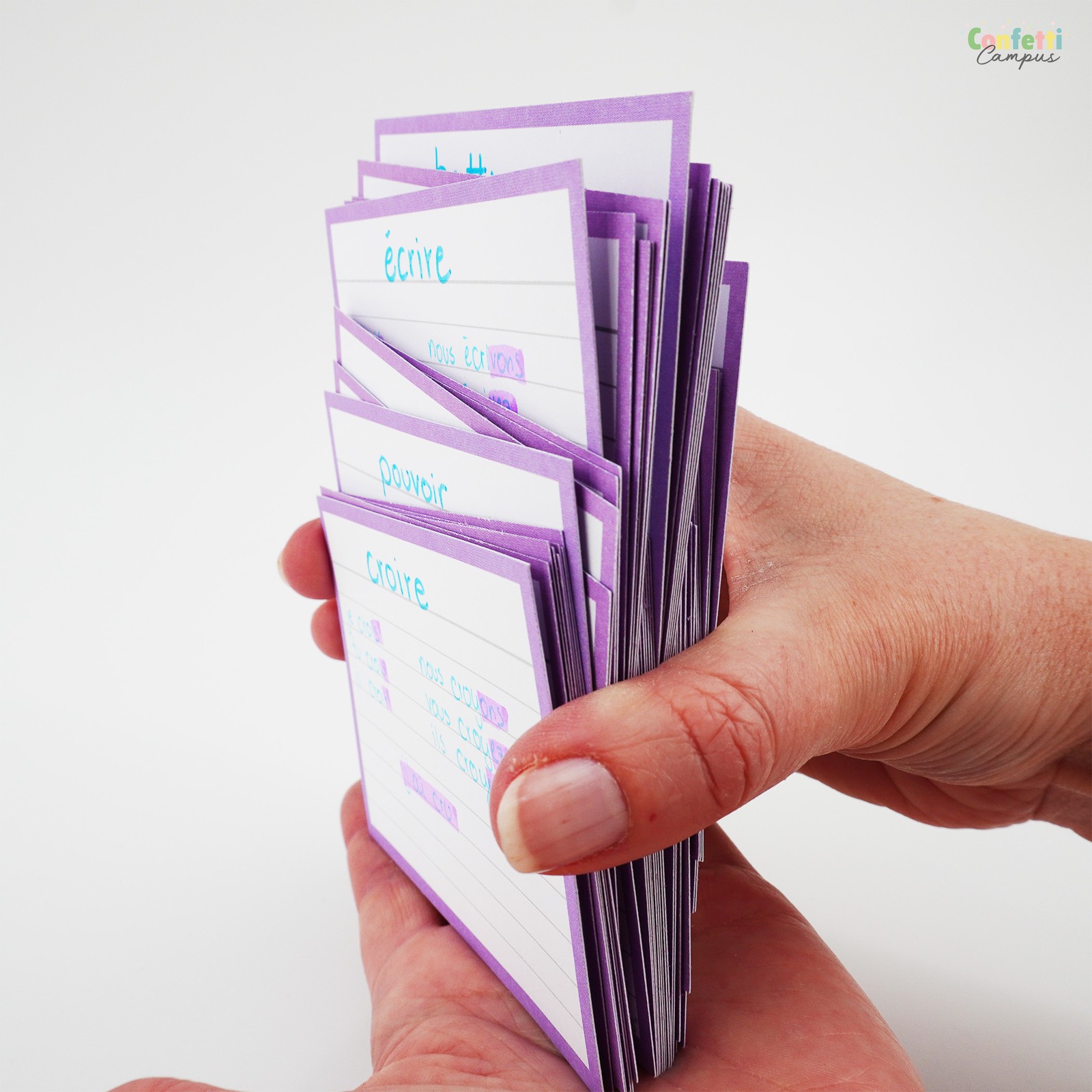 Leitner Flashcards A7 Dotted Pastel Lila - Confetti Campus