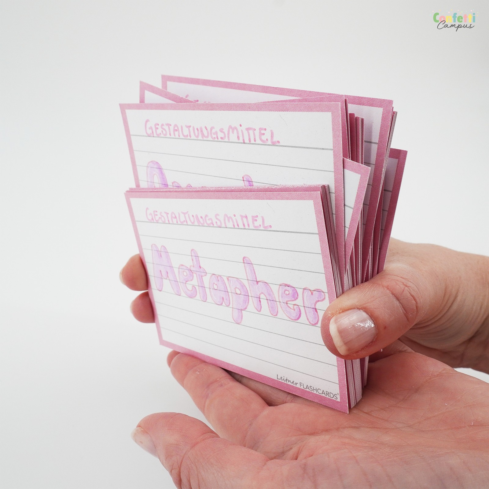 Leitner Flashcards Pakket A7 Gelinieerd Pastel 300 stuks - Confetti Campus