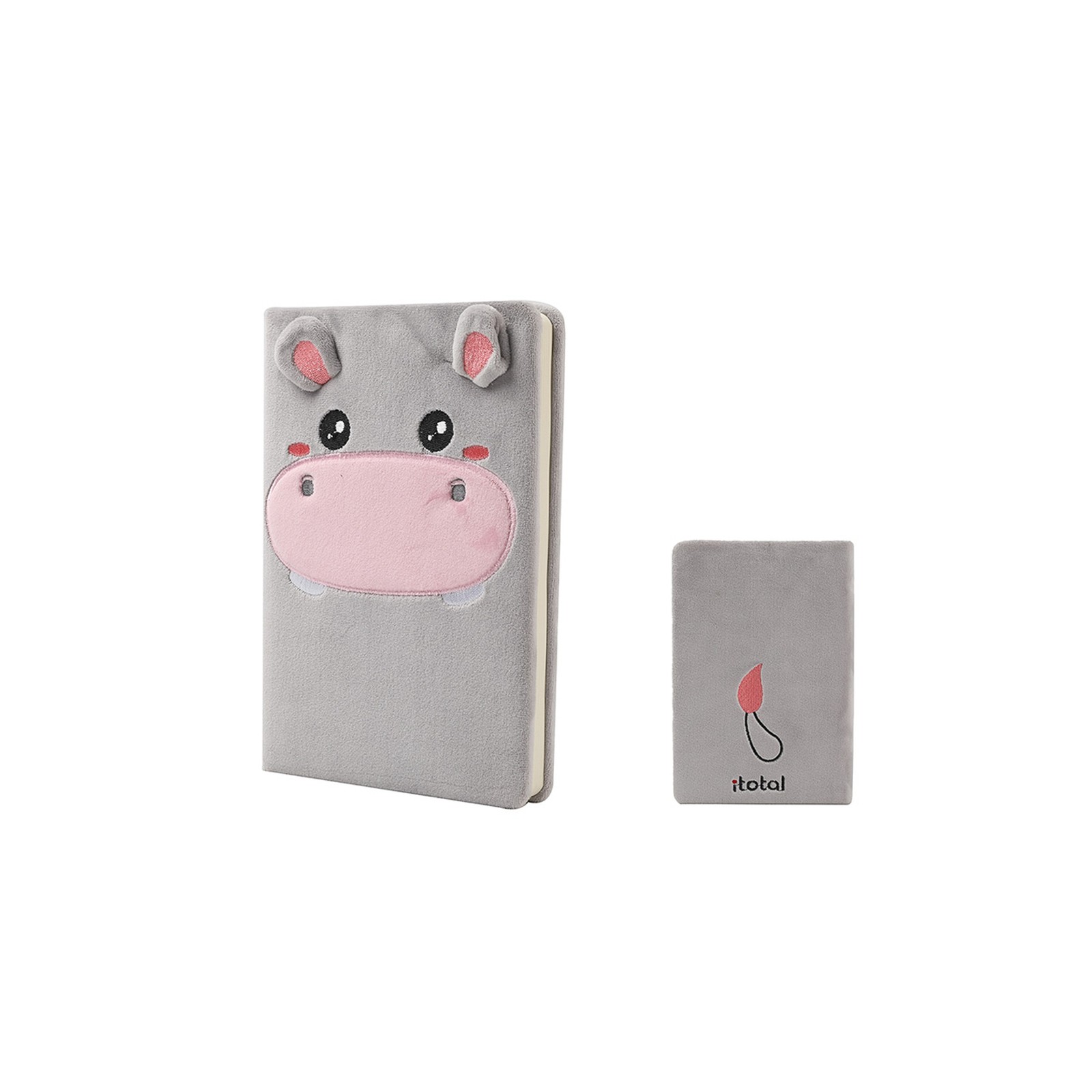 i-Total Fluffy Notebook A5 Gelinieerd Hippo - Confetti Campus